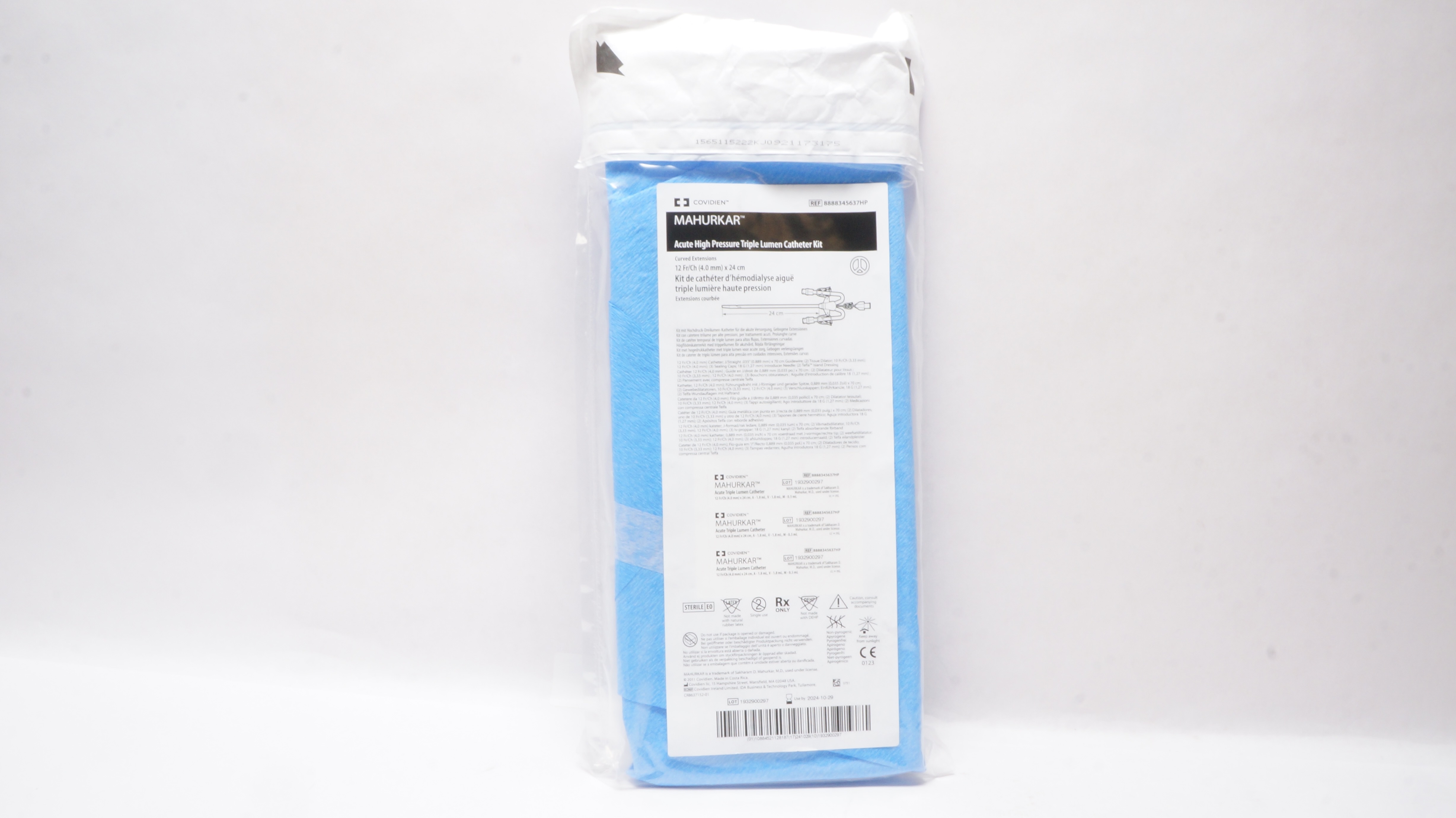 Covidien 8888345637HP MAHURKAR Acute High Pressure Triple Lumen Cath. Kit