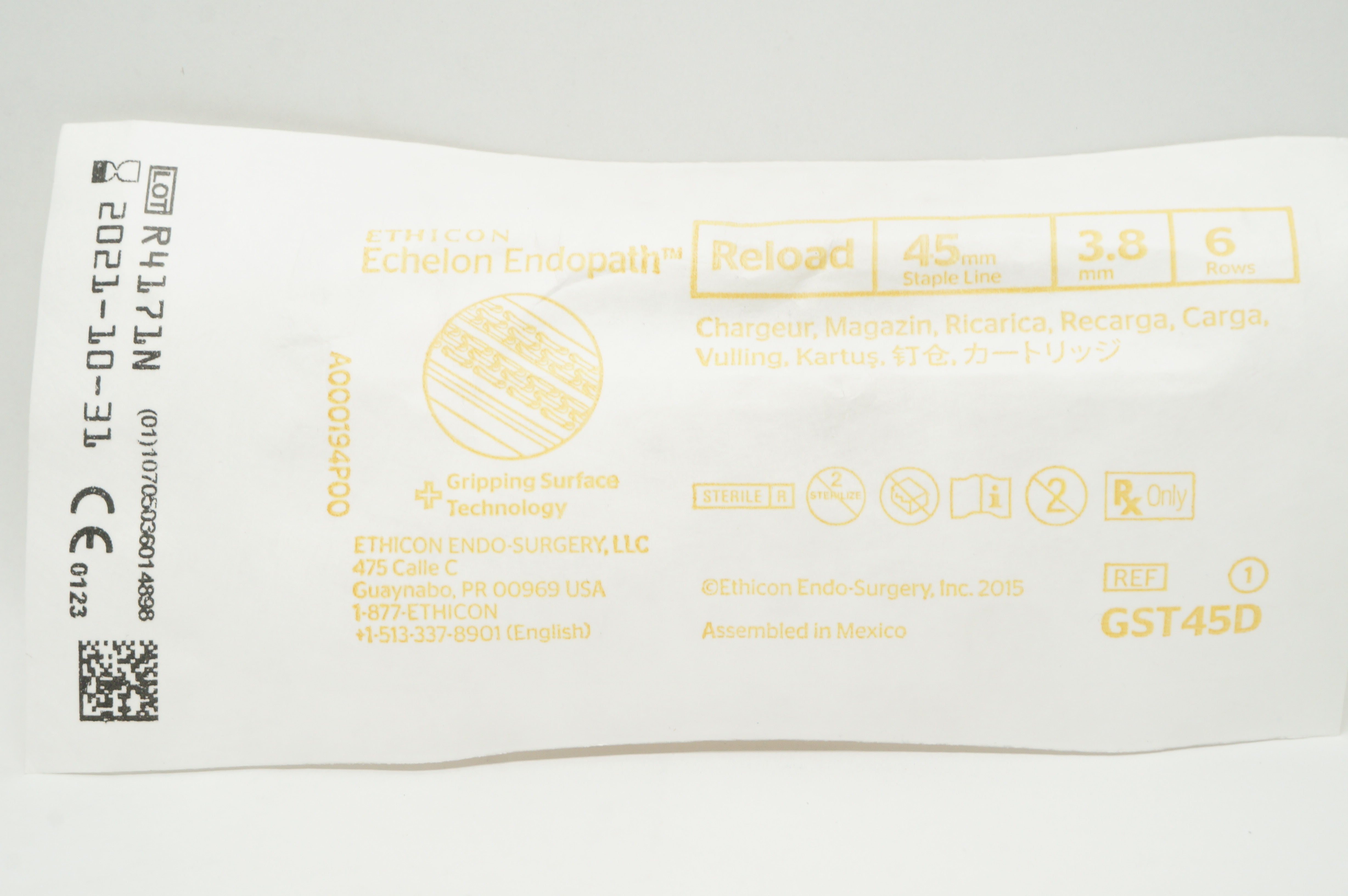 Ethicon GST45D Echelon Endopath Reload 45mm x 3.8mm 6 Rows