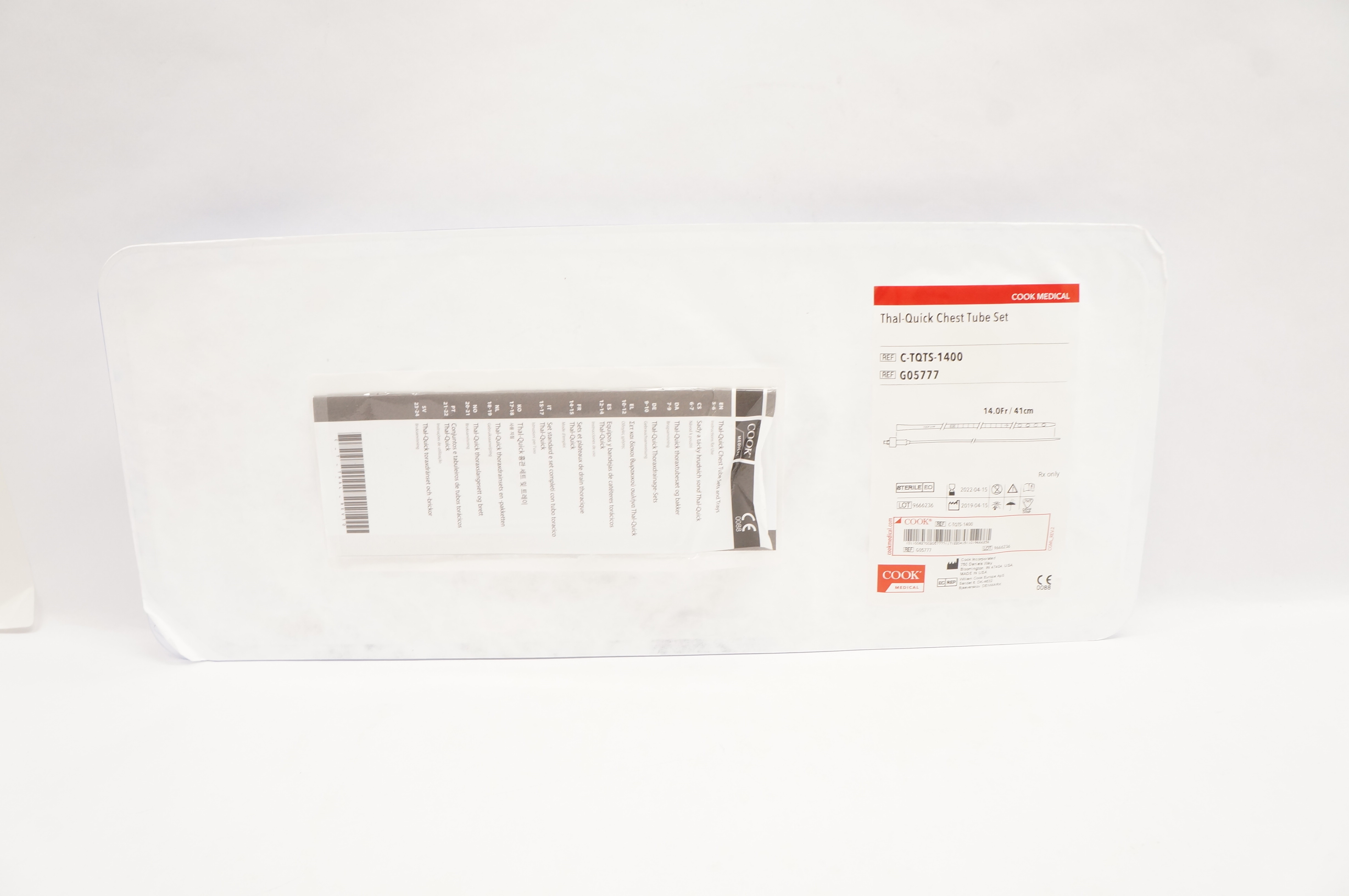 Cook Medical G05777 Thal-Quick Chest Tube Set 14.0Fr (x)