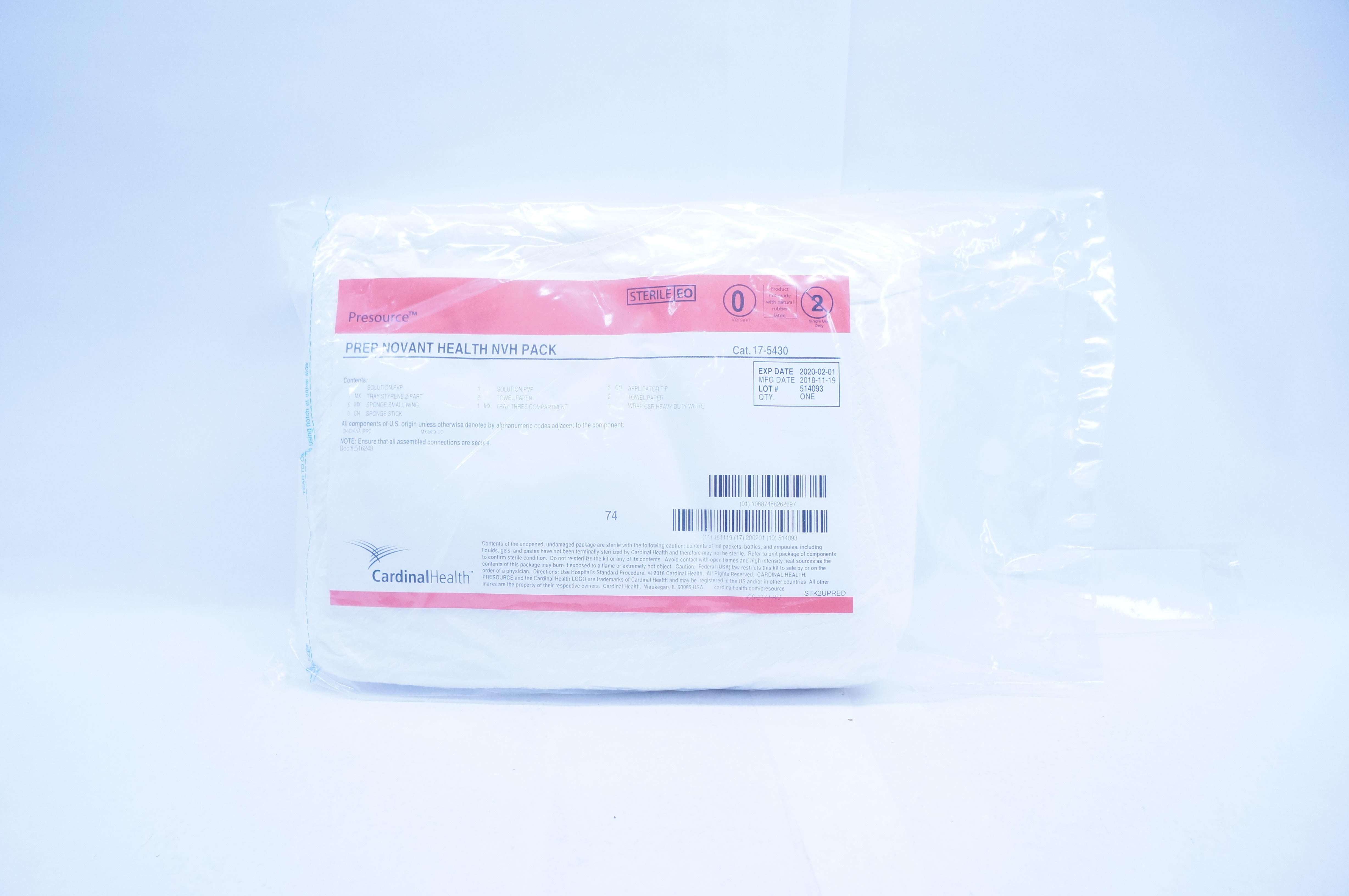 Cardinal Health 17-5430 Presource Prep Novant Health NVH Pack (x)