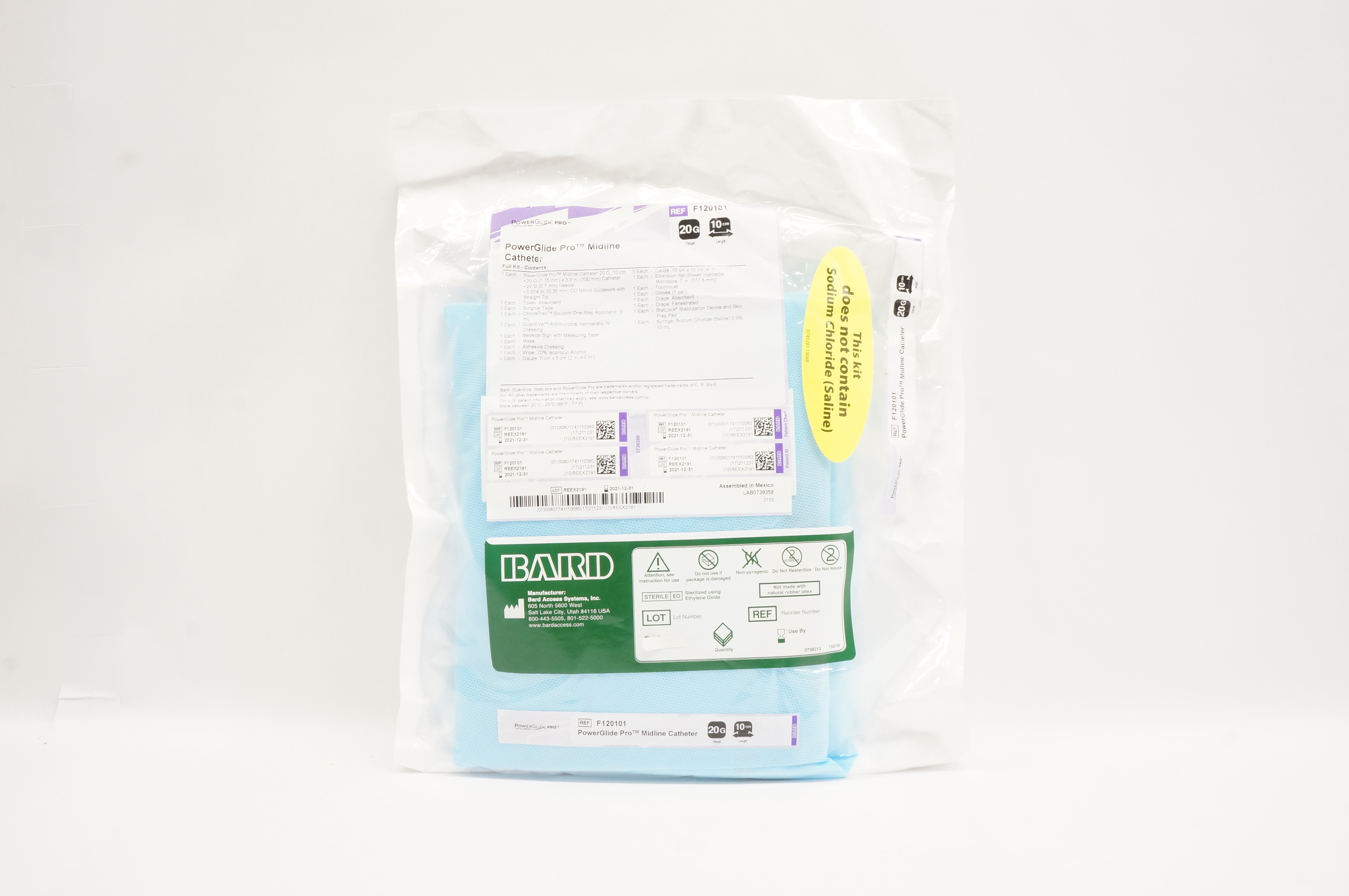 Bard F120101 PowerGlide Pro Midline Cath. 20G x 10cm (x)