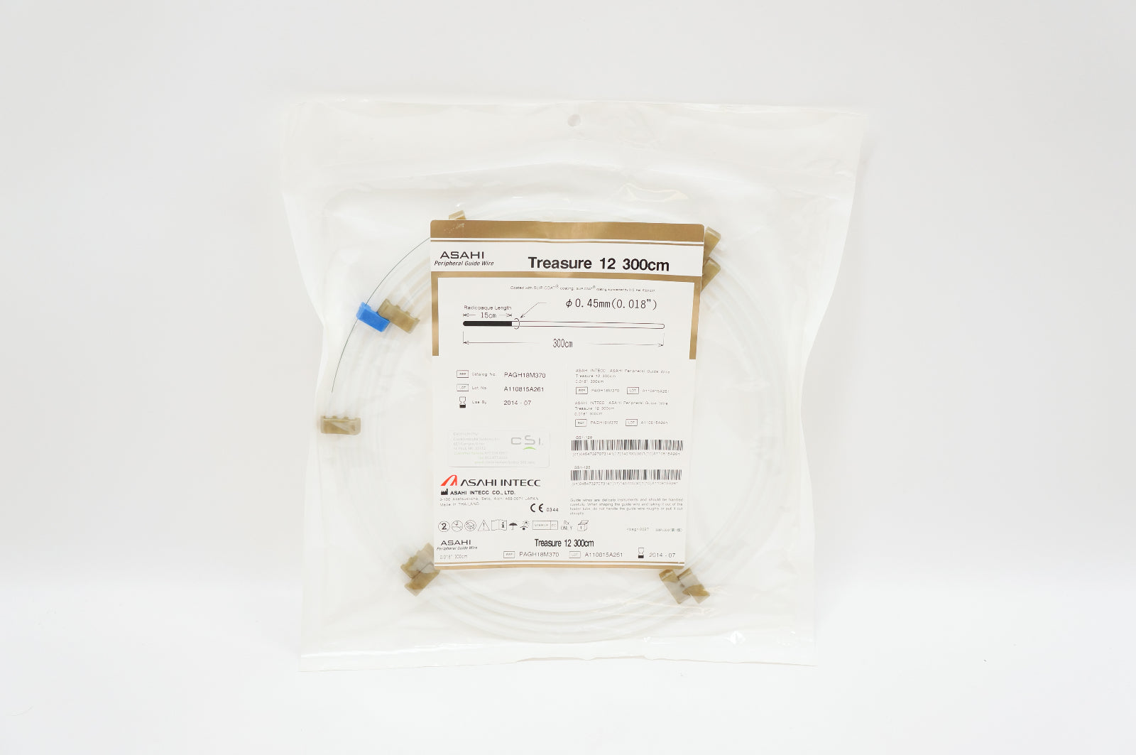 ASAHI INTECC PAGH18M370 Peripheral Guide Wire Treasure 12 0.018inch x ...