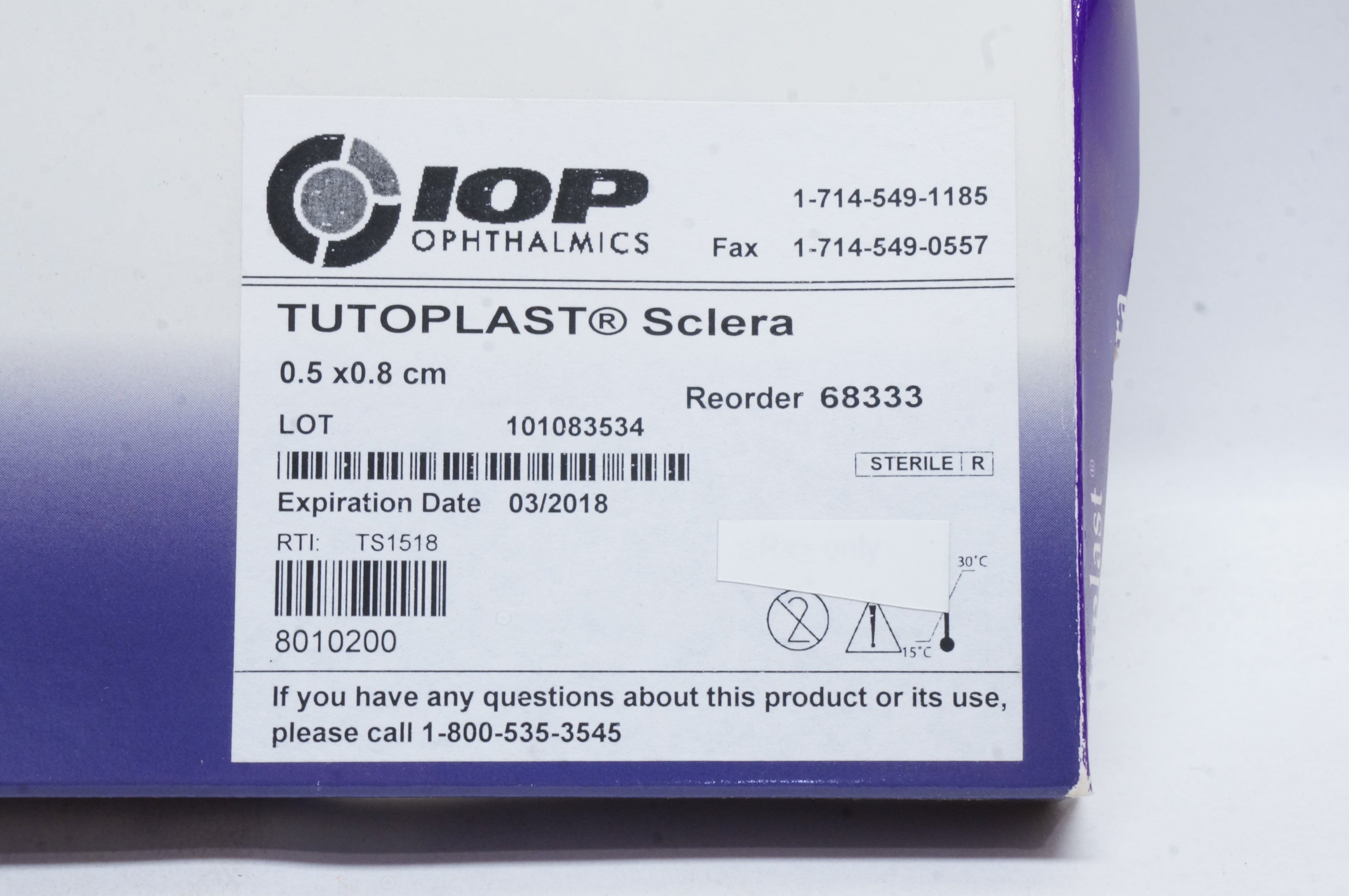 Tutoplast Sclera Baerveldt 350 With 3 0 Prolene Ripcord To Minimize