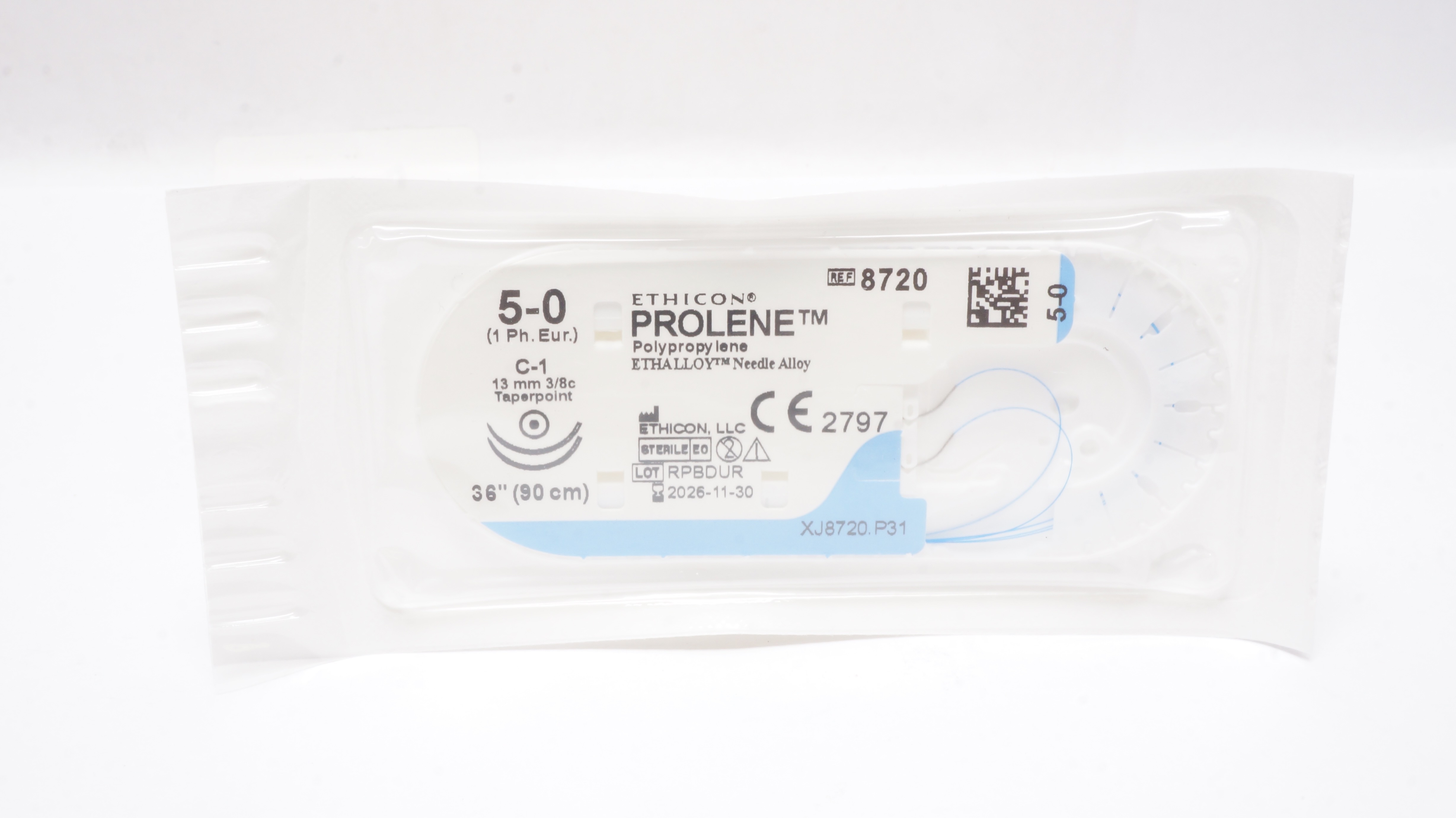 Ethicon 8720 5-0 Prolene Polypropylene Stre C-1 13mm 3/8c Taperpoint ...
