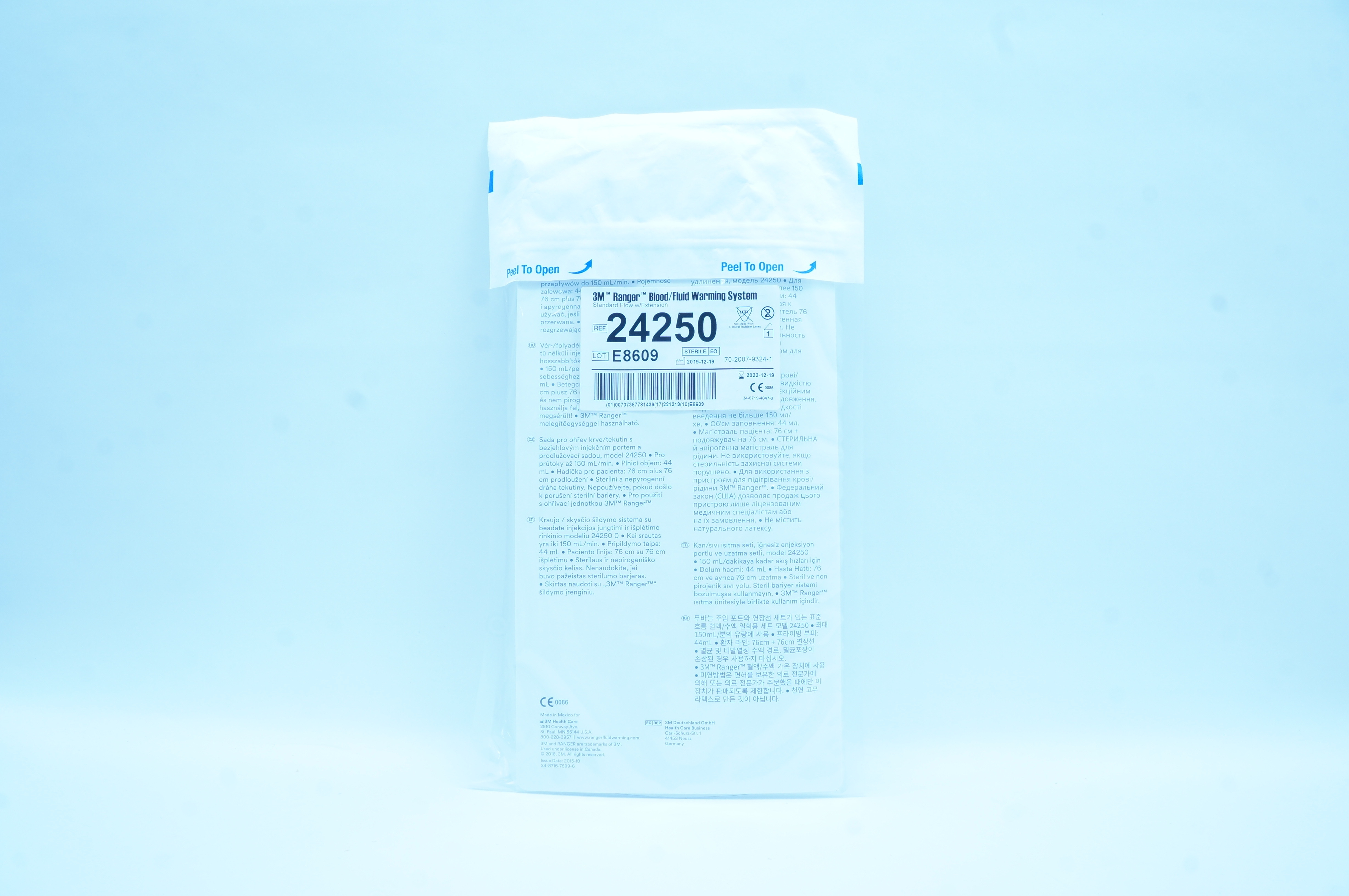 3M 24250 Ranger Standard Flow Blood/Fluid Warming Set with Extension (x)