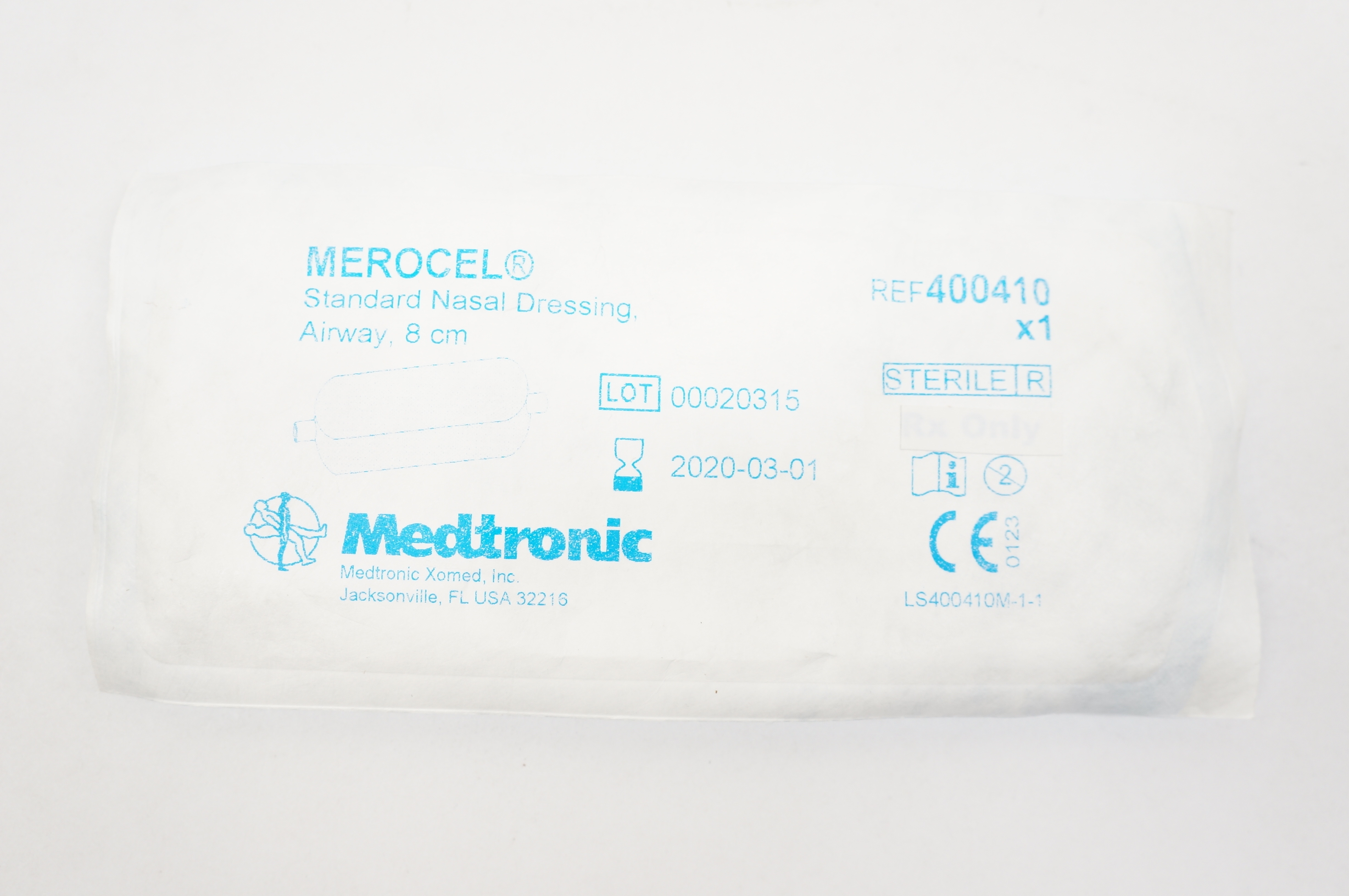 Medtronic 400410 MEROCEL Standard Nasal Dressing Airway, 8cm (x)