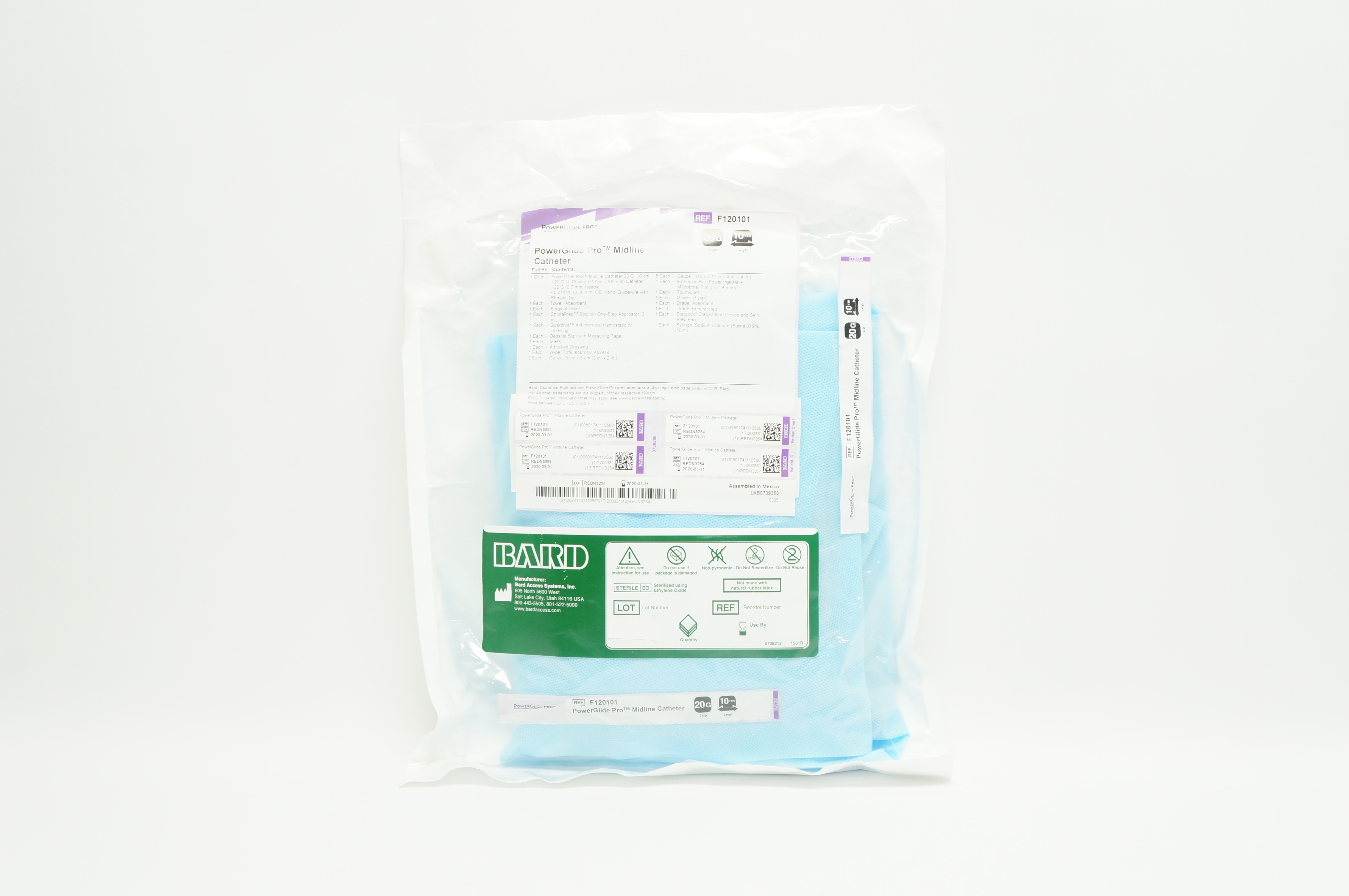 Bard F120101 PowerGlide Pro Midline Cath. 20G x 10cm (x)