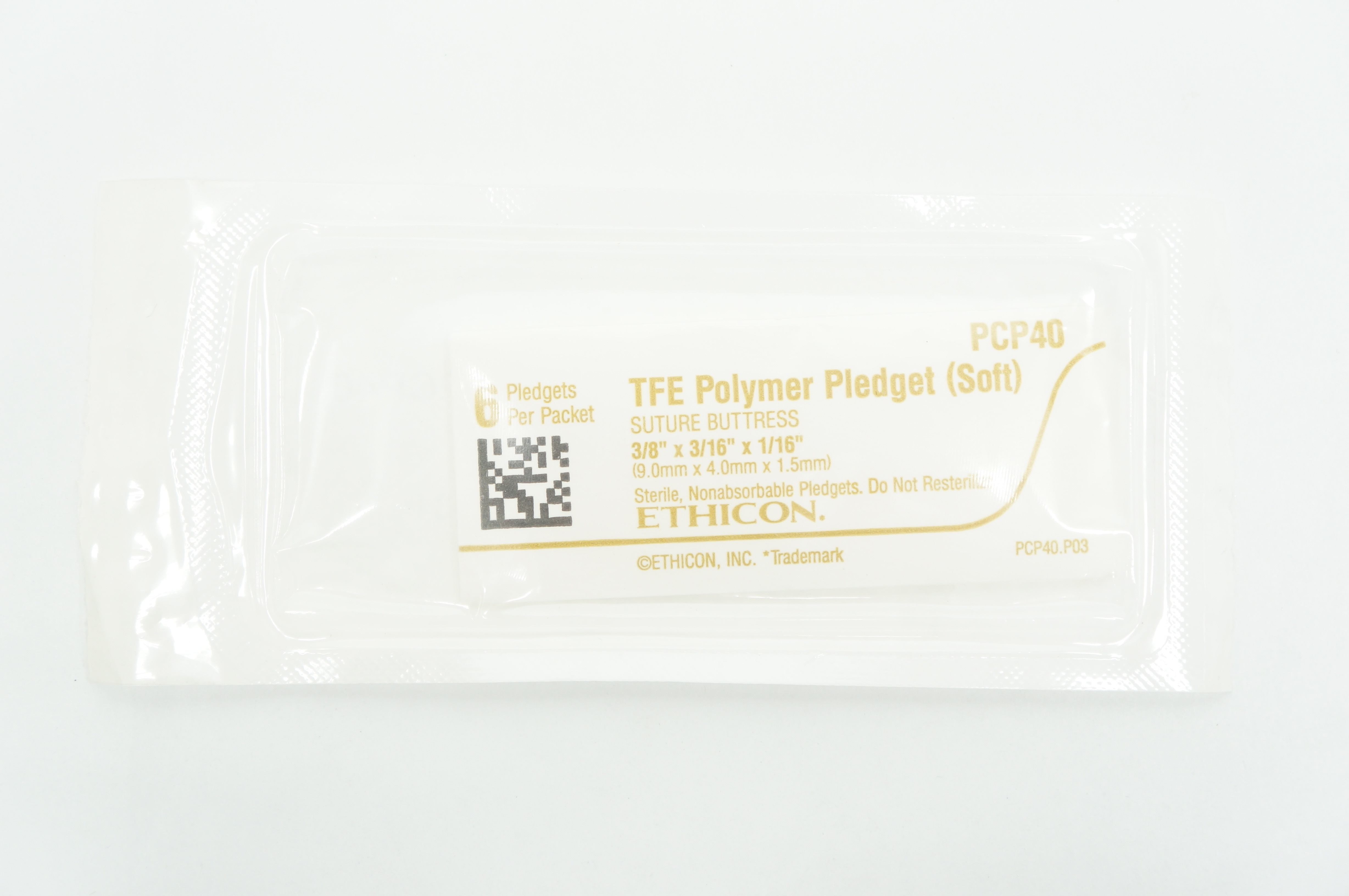 Ethicon PCP40 Polymer Pledget Stre. Buttress 3/8in. x 3/16in. x 1/16in.