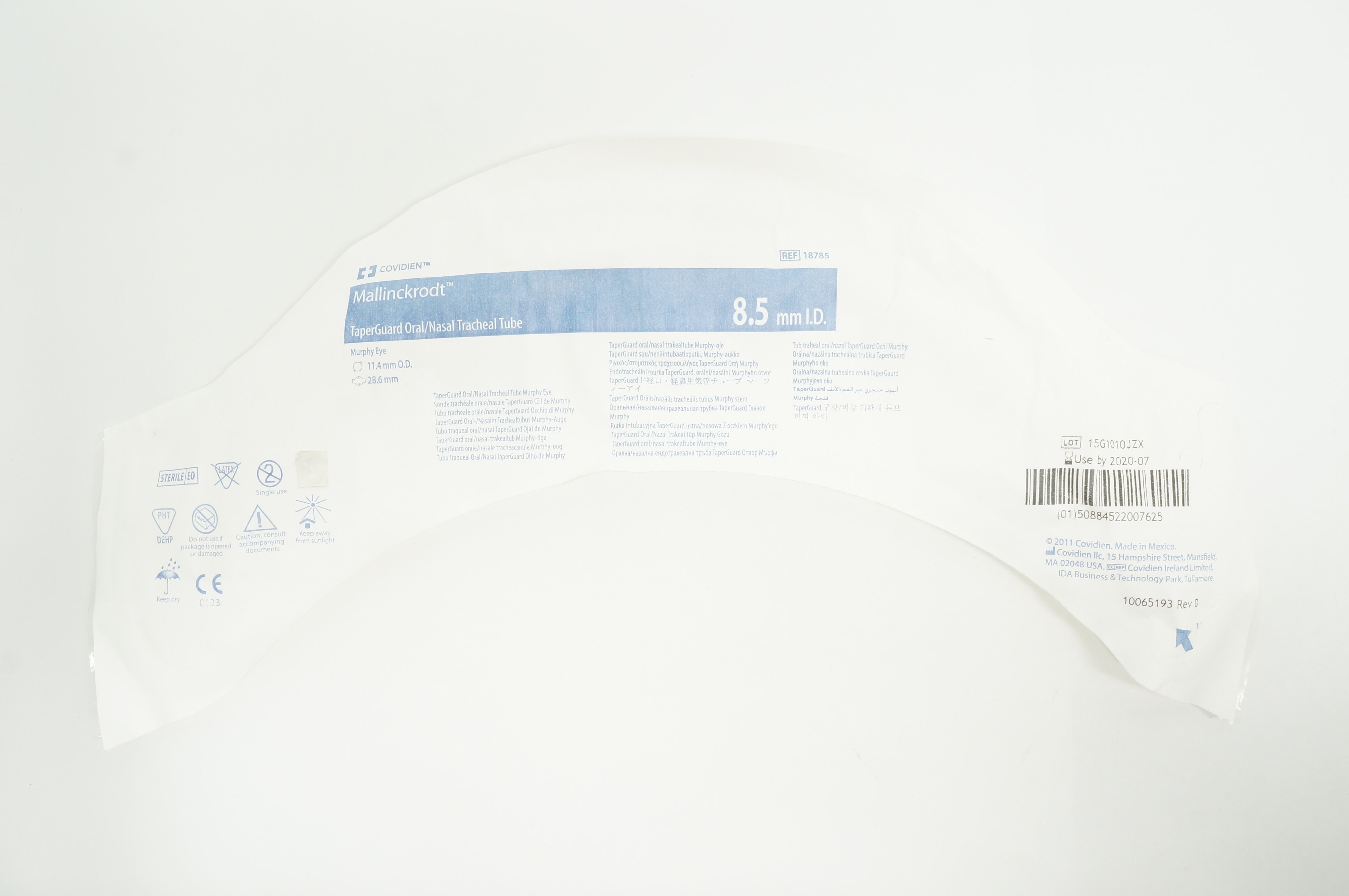 Covidien 18785 Shiley TaperGuard Oral/Nasal Tracheal Tube 8.5 x 11.4 x ...