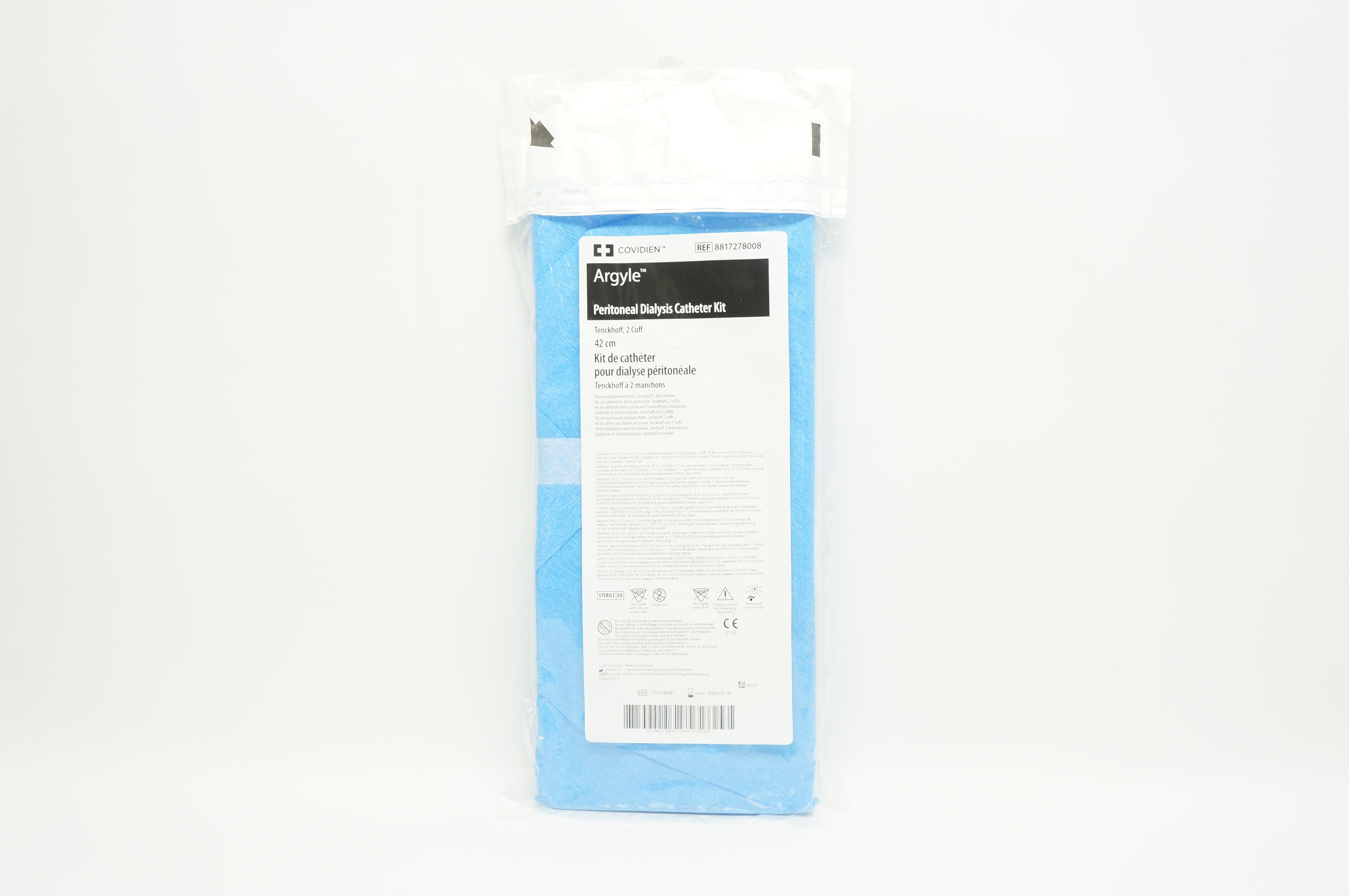 Covidien 8817278008 Argyle Peritoneal Dialysis Cath. Kit, Tenckhoff, 2 ...