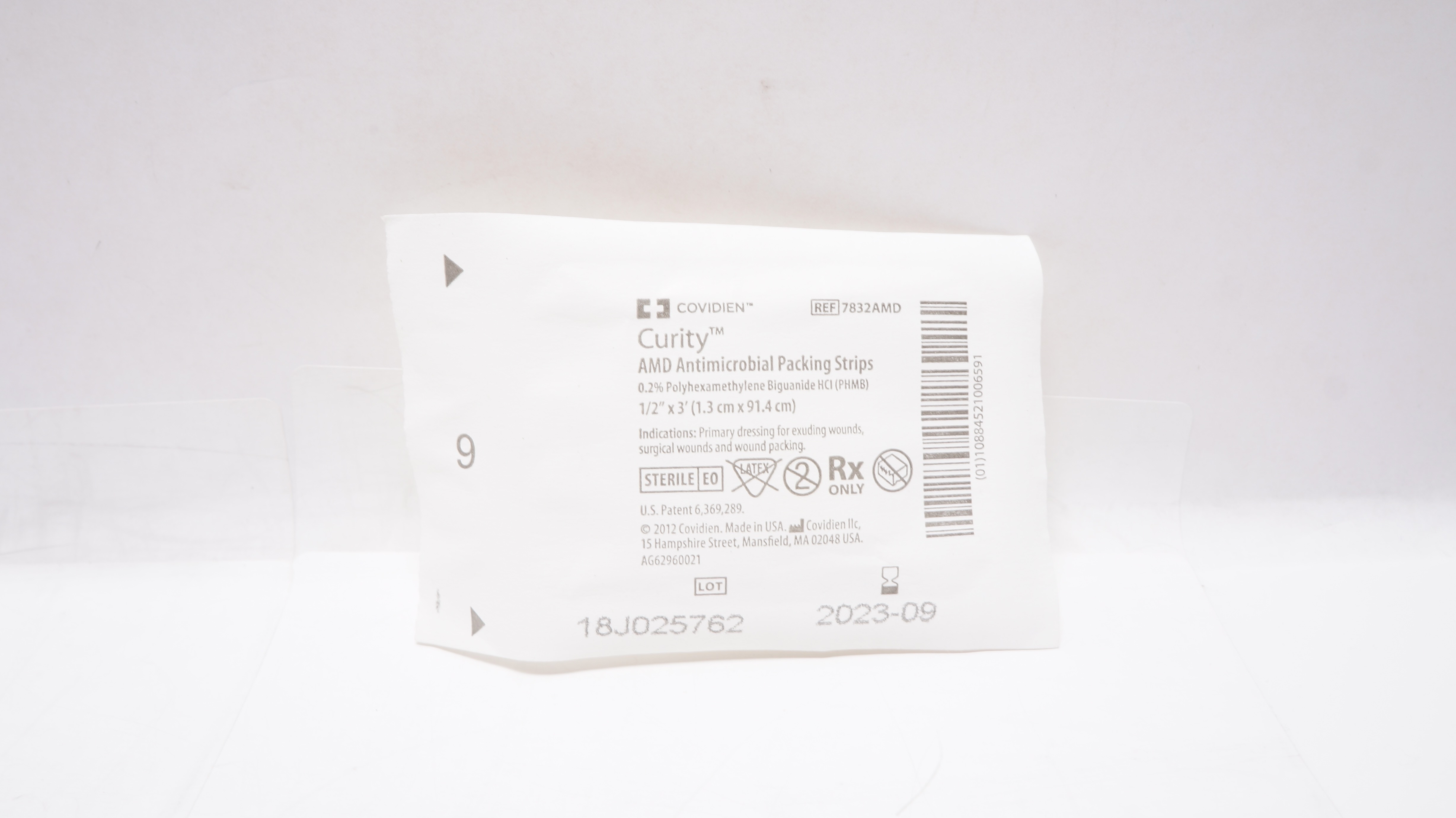 Covidien 7832AMD Curity AMD Antimicrobial Packing Strips 1/2inch x 3Fr (x)