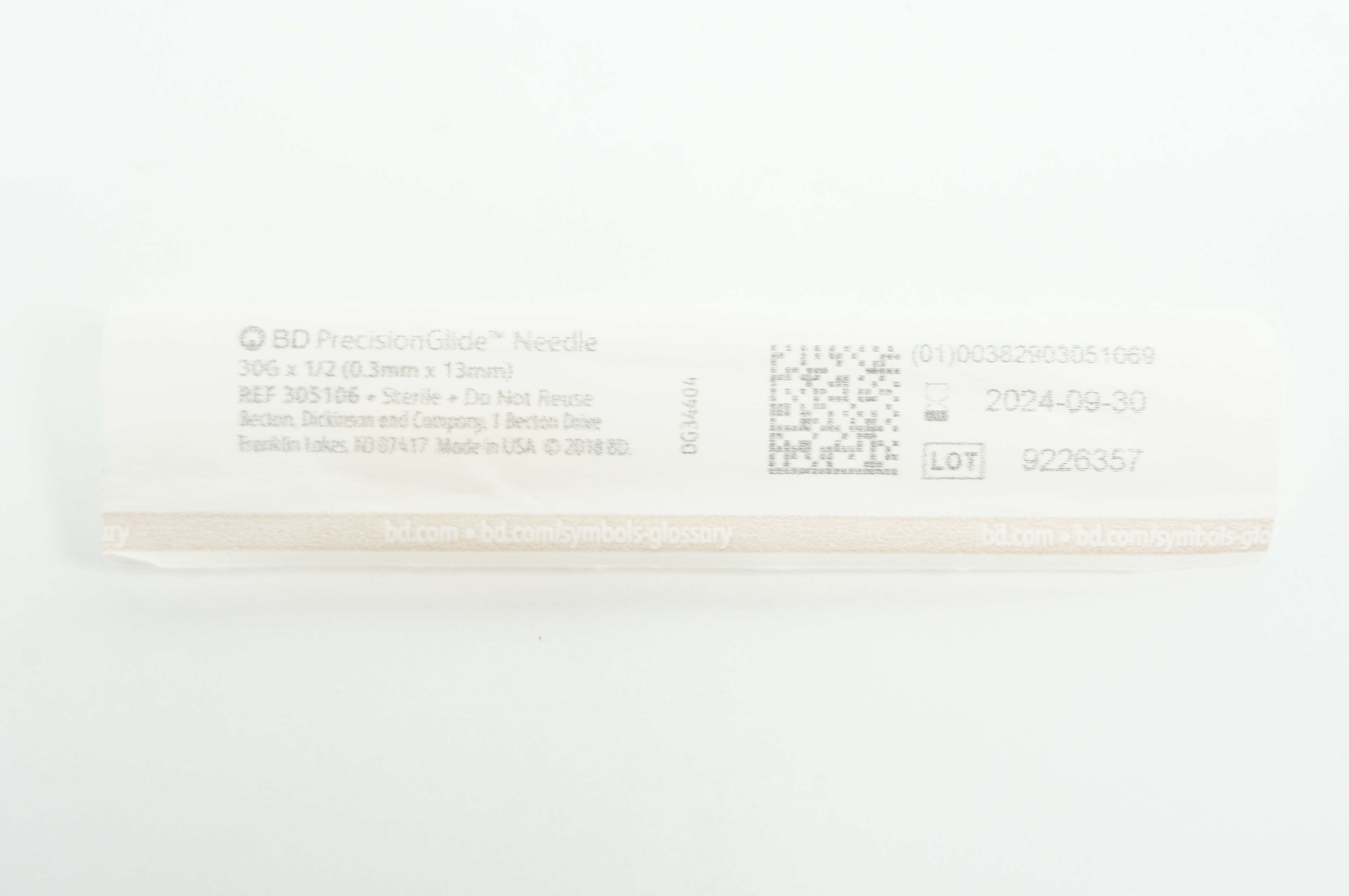 BD 305106 Becton PrecisionGlide Ndle. 30G x 1/2inch