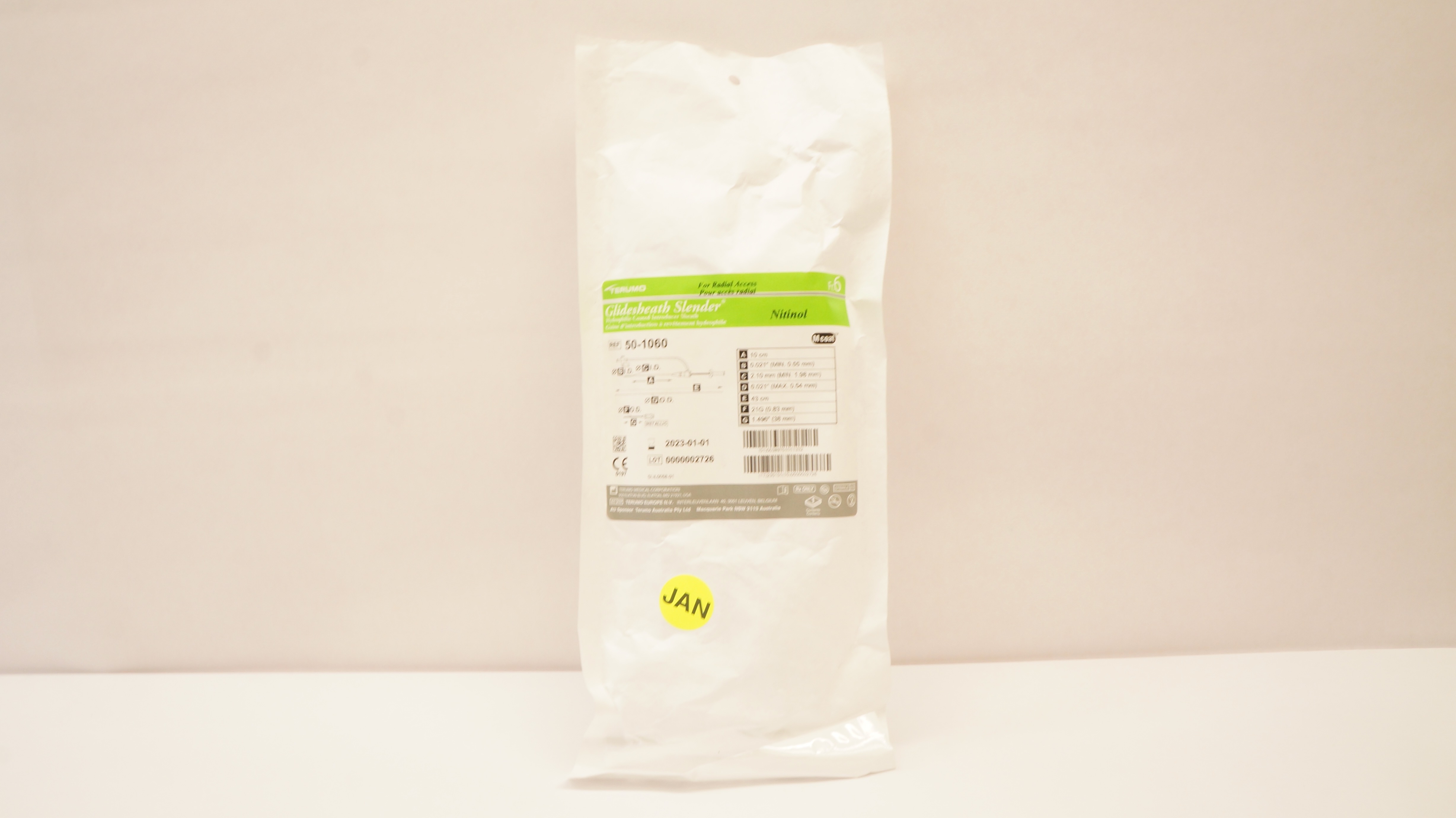 Terumo 50-1060 Glidesheath Slender Hydrophilic Coated Nitinol Kit 6Fr (x)