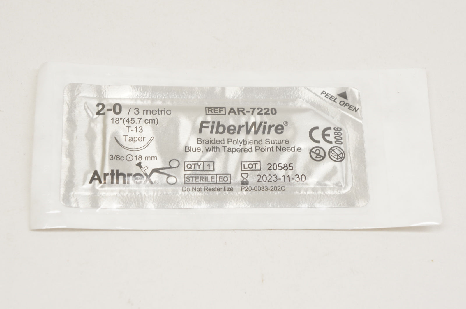 Arthrex AR-7220 2-0 FiberWire, T-13, Braided Polyblend Stre 18inch
