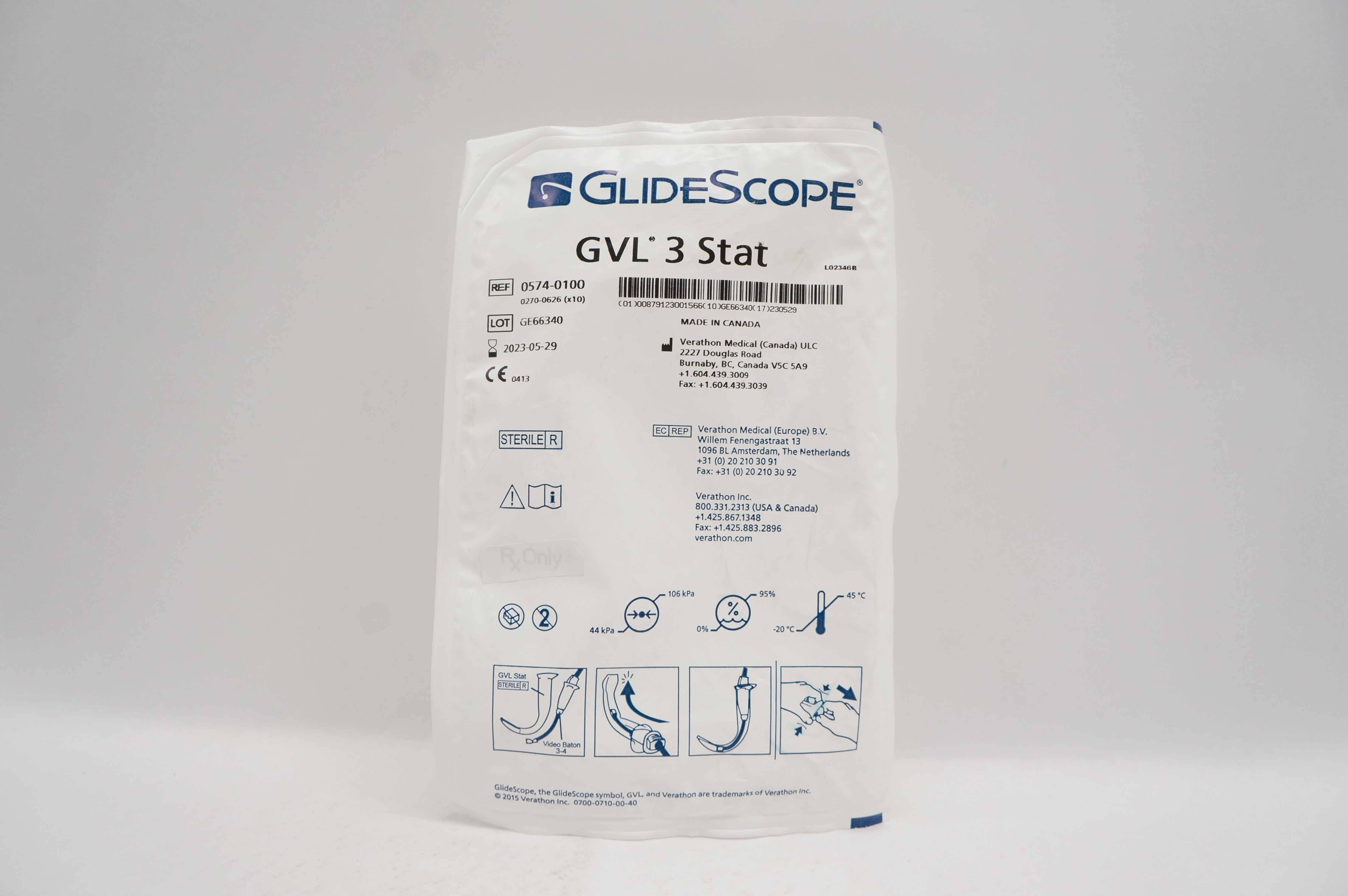 Verathon Medical 0574-0100 GlideScope GVL 3 Stat