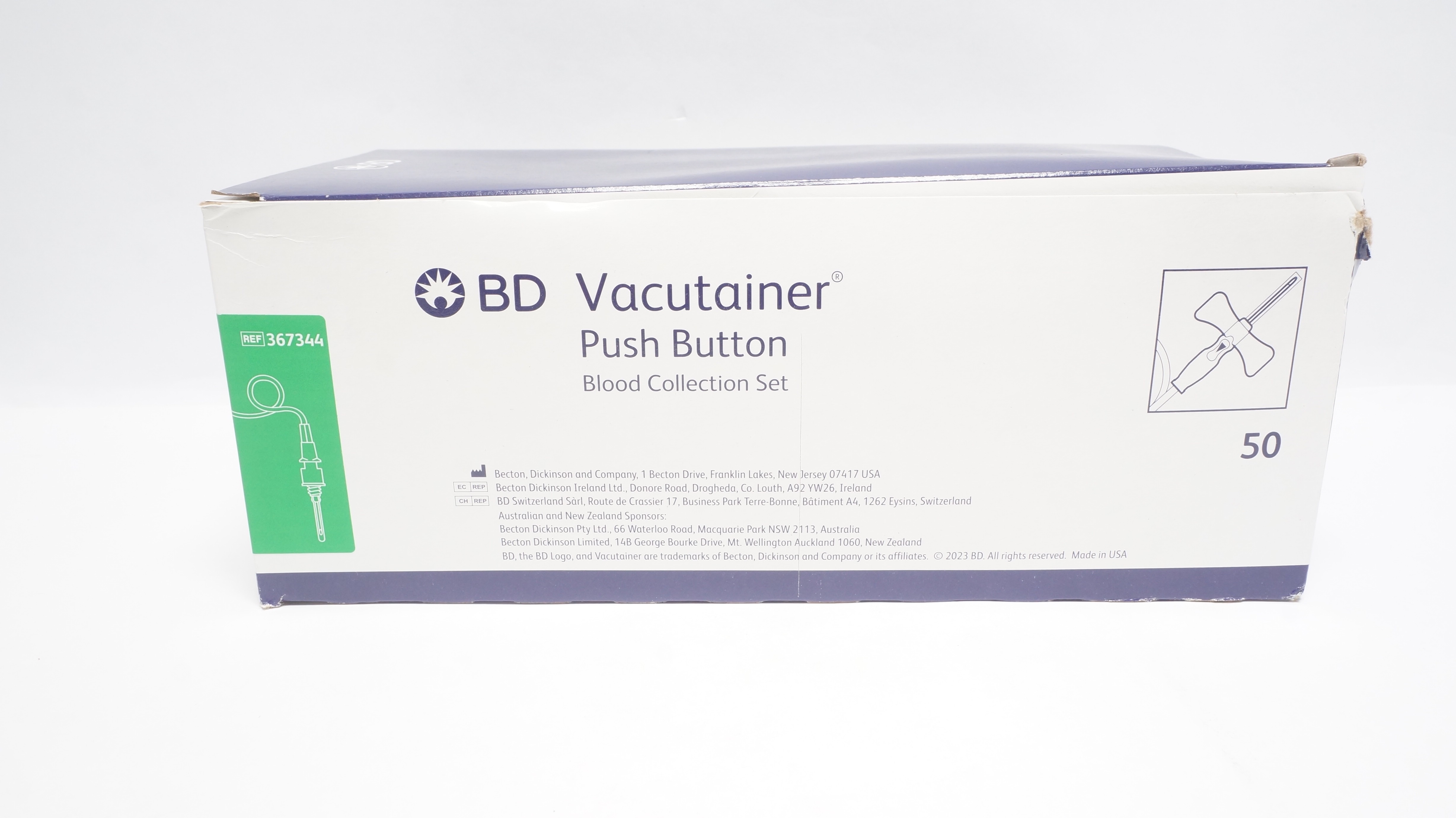 BD 367344 Vacutainer Push Button Blood Collection Set 21Gx3/4inx12in ...