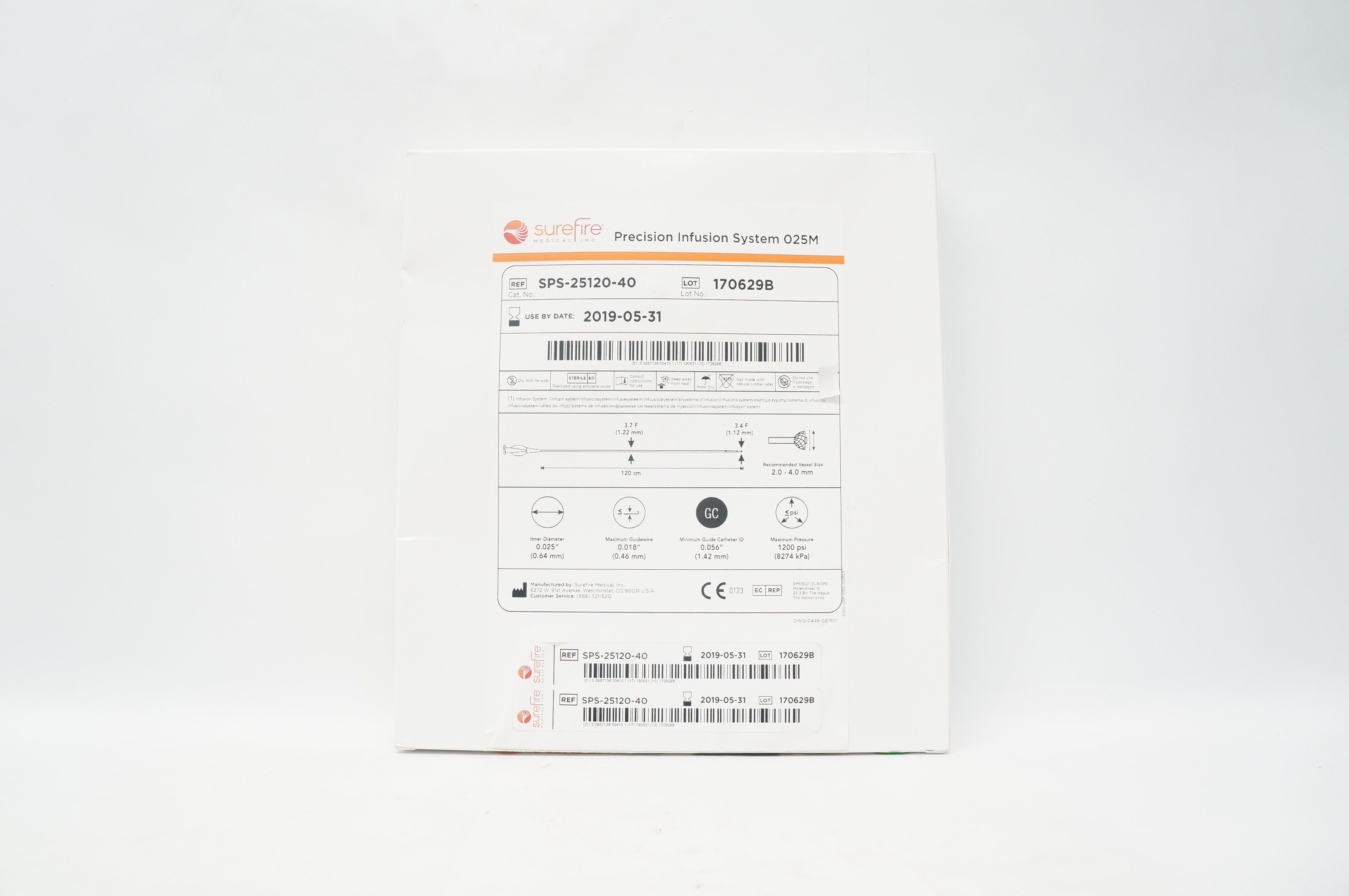 Surefire Medical SPS-25120-40 Precision Infusion System 025M 0.025inch ...
