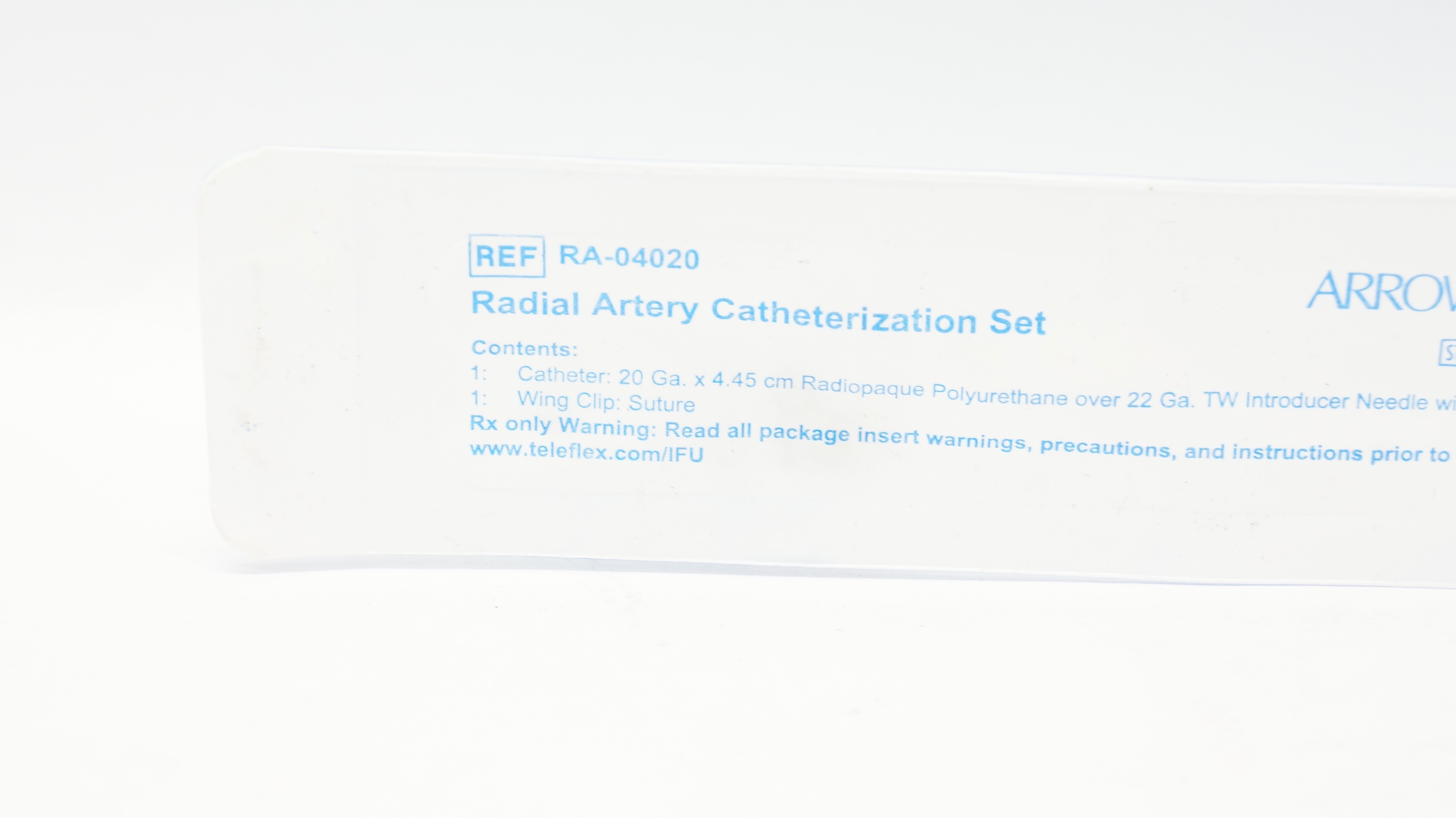 Arrow RA-04020 Teleflex Radial Artery Catheterization Set 20Ga x 1-3/4 inch