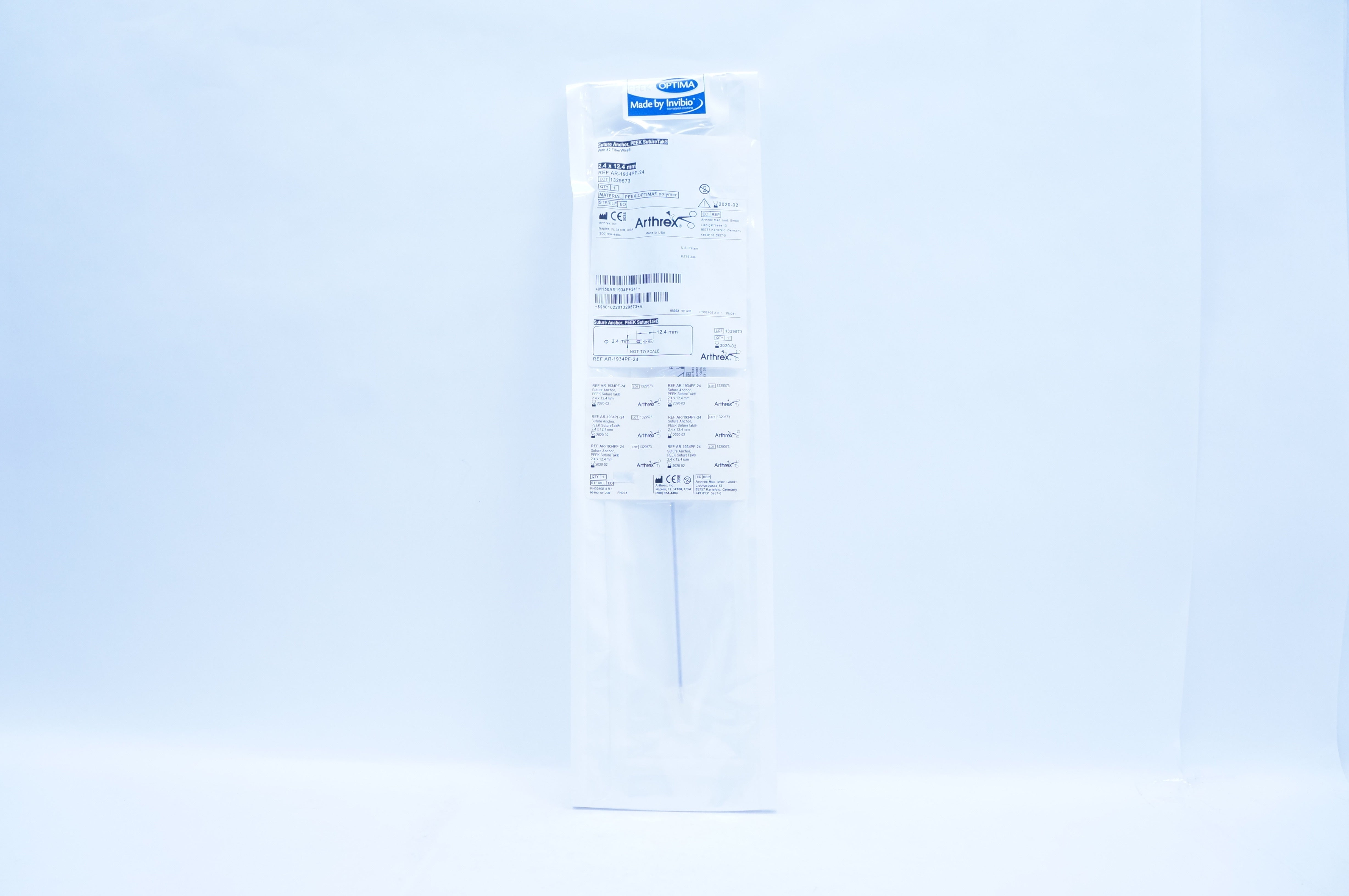 Arthrex AR-1934PF-24 PEEK SutureTak Stre Anchor W/#2 FiberWire 2.4 x 12 ...