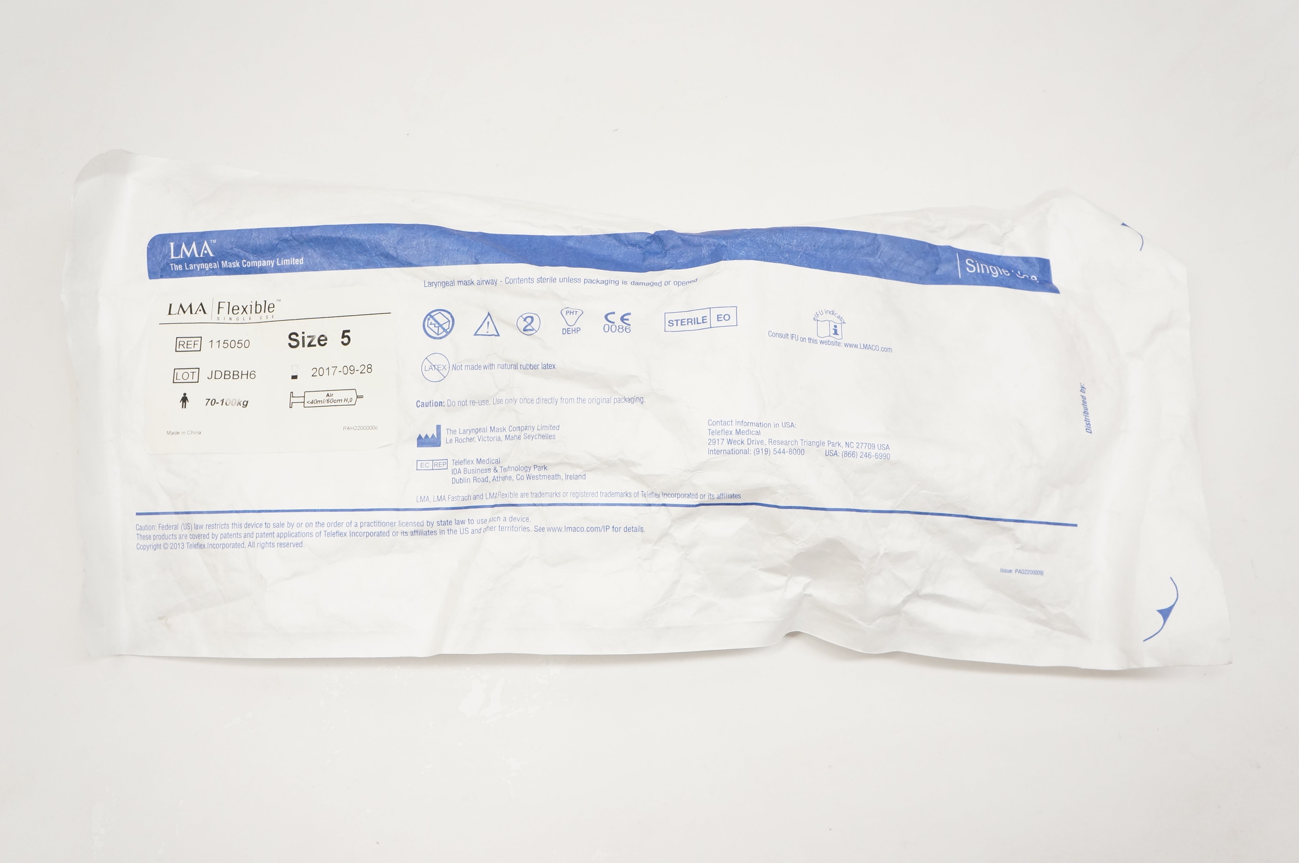 LMA 115050 Laryngeal Mask Airway, Size 5, 70-100kg (x)