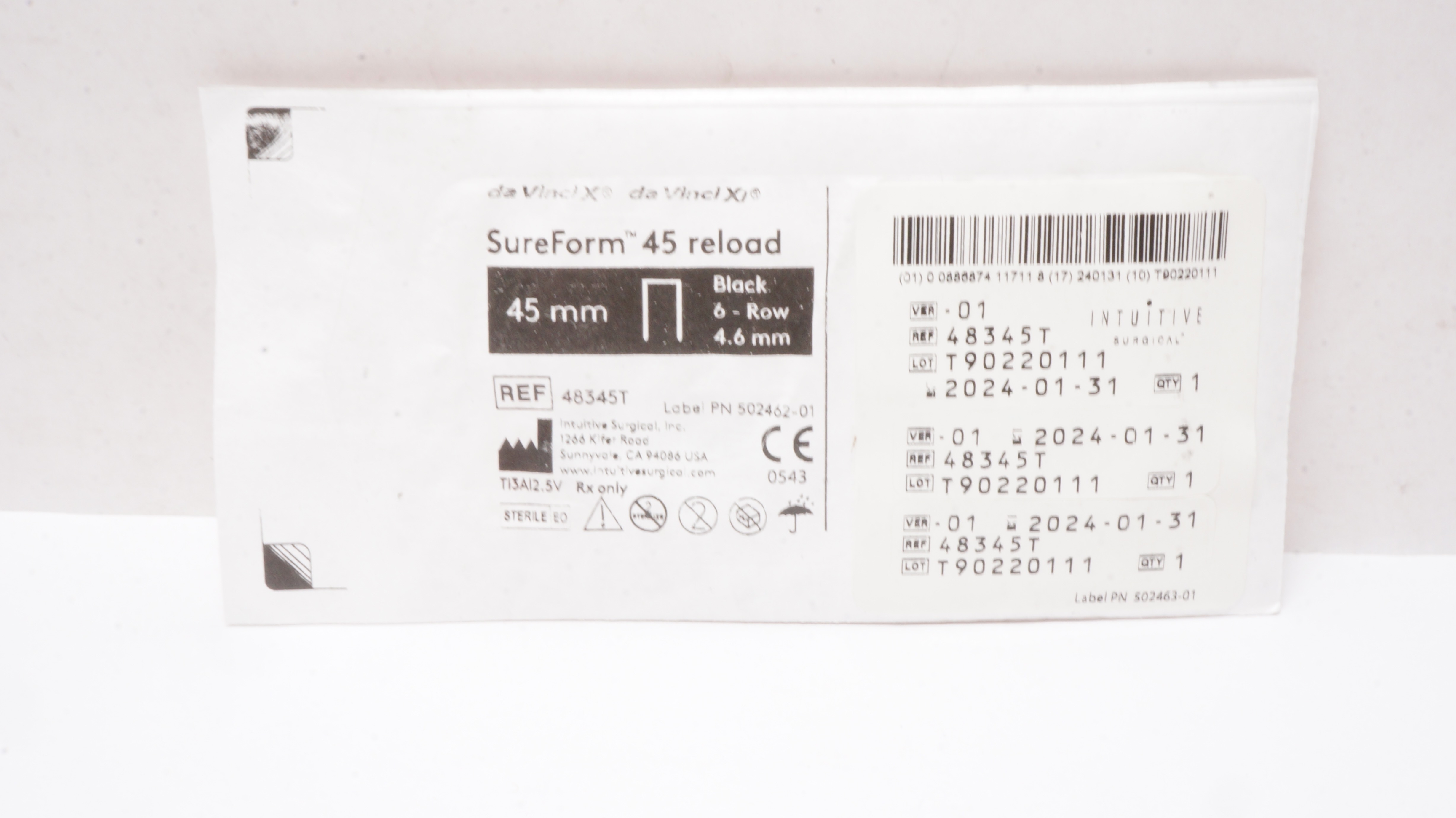 Intuitive 48345T da Vinci X / Xi SureForm 45mm Reload Black 6-Row