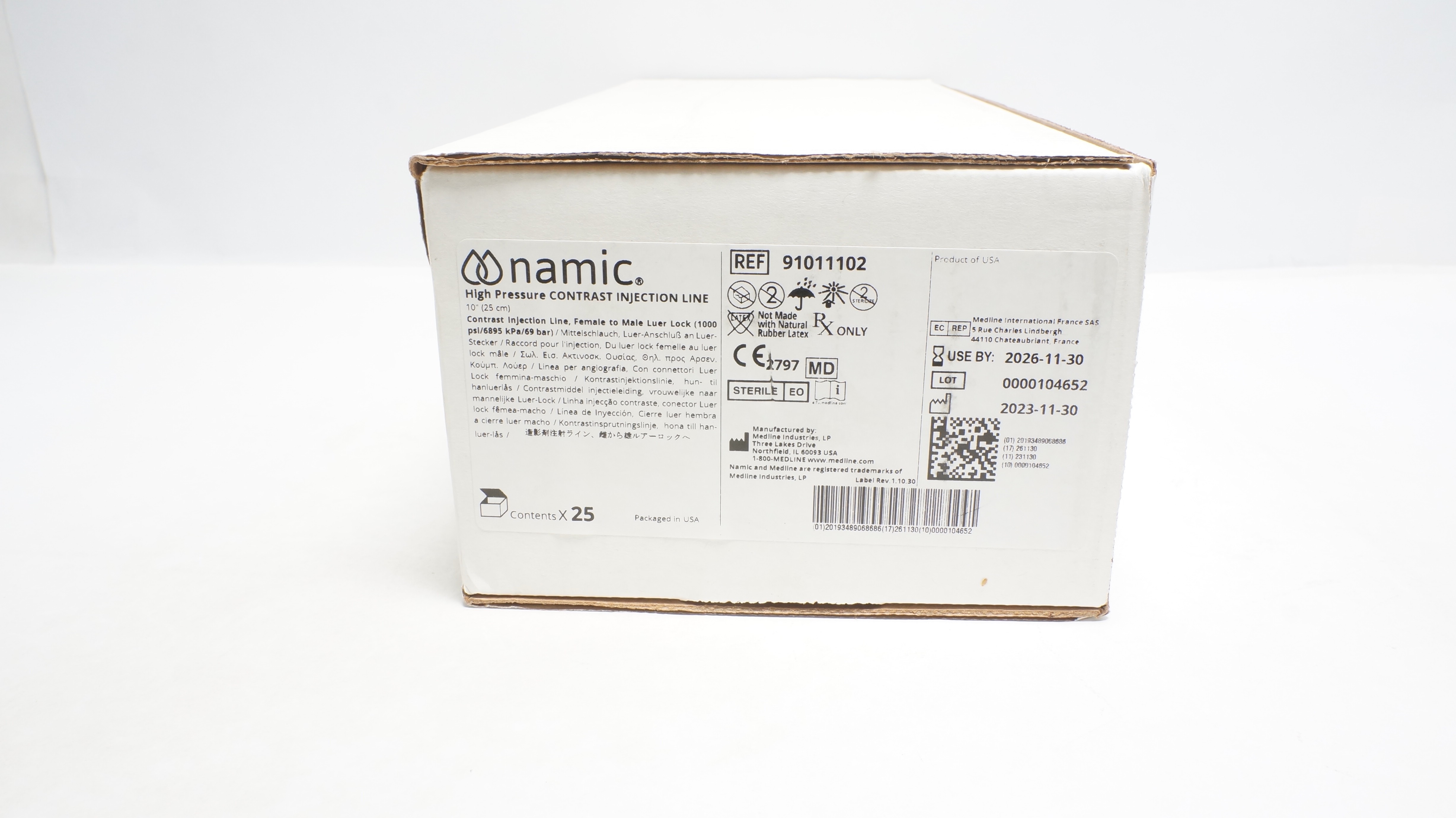 Medline 91011102 Namic High-Pressure Contrast Injection Line 10 inch ...