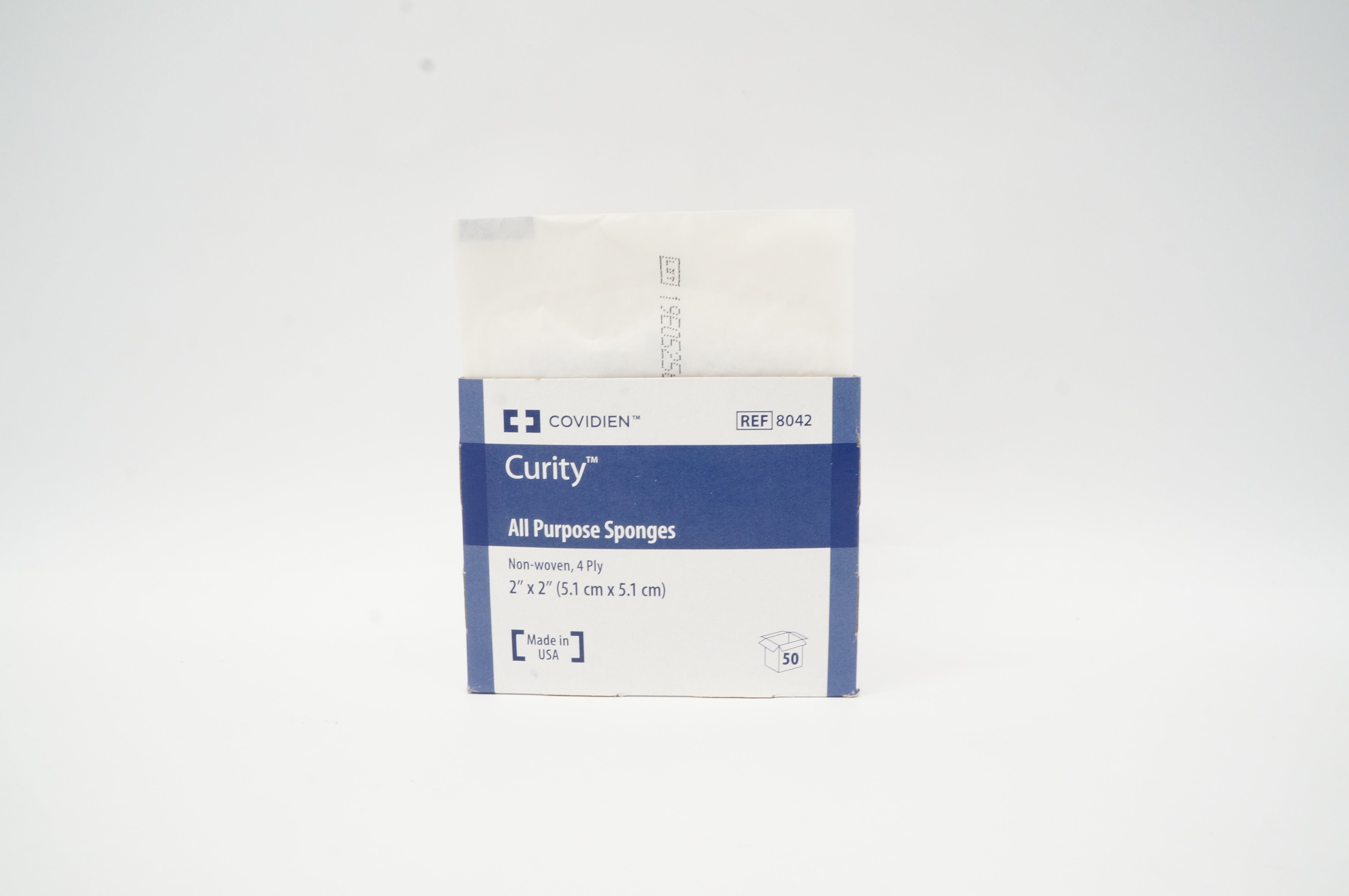 Covidien 8042 Curity Non-Woven All-Purpose Sponges 2 x 2 inch - Box of 50