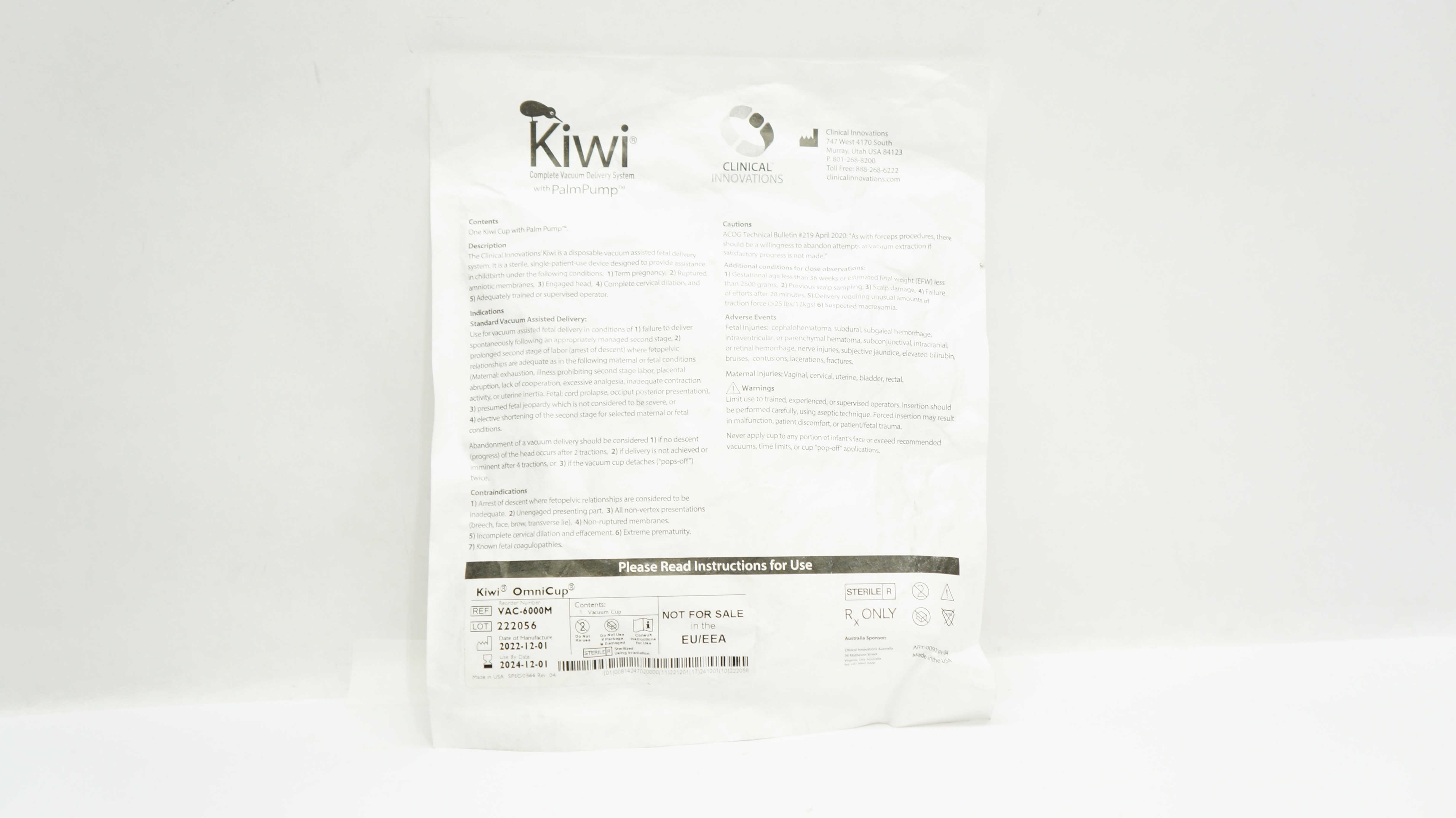 Clinical Innovations VAC-6000M Kiwi Omni Cup Vacuum Delivery System w ...