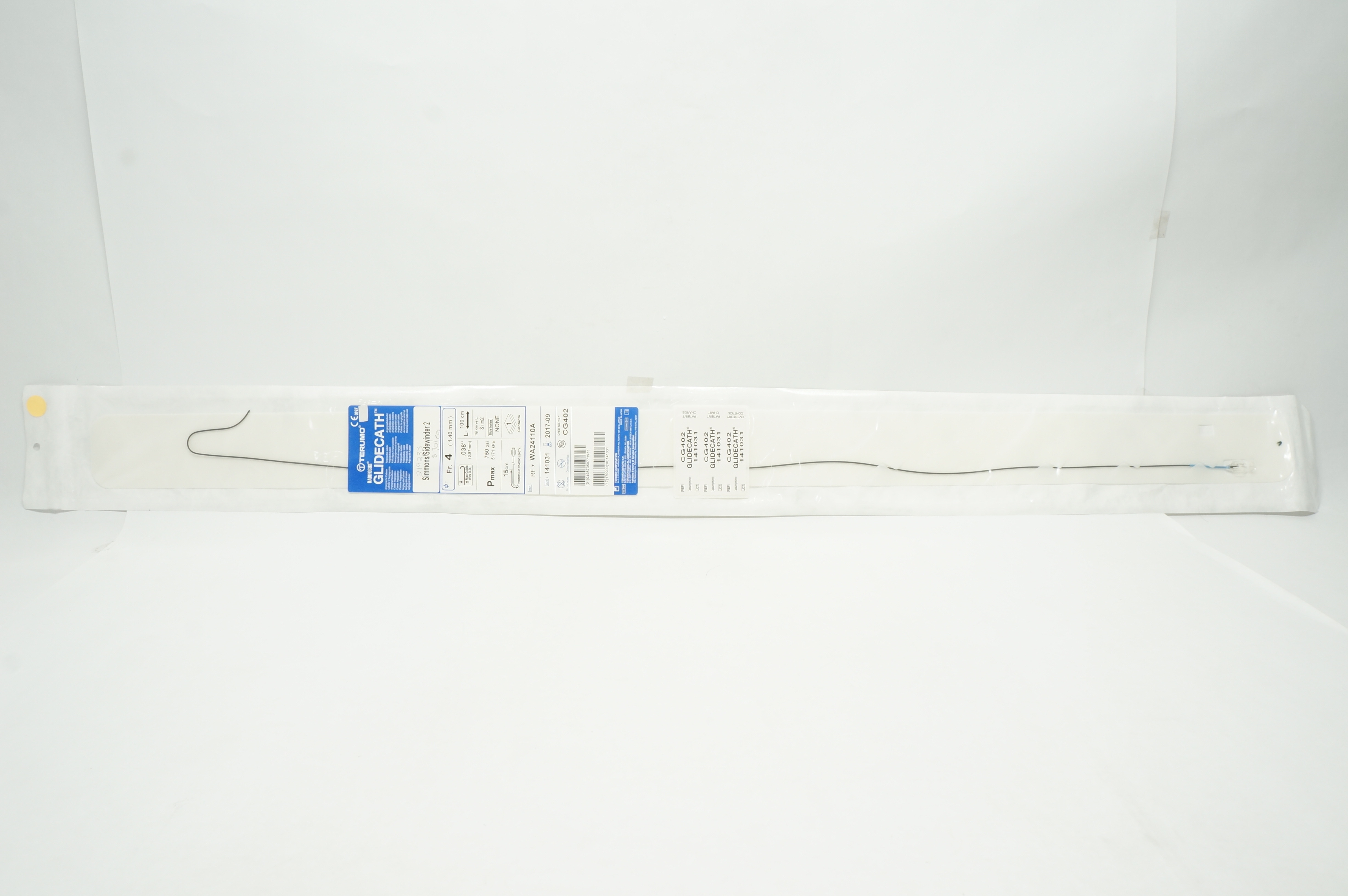 Terumo WA24110A Radifocus Glidecath Angiographic Cath. 4Fr x .038in. x ...