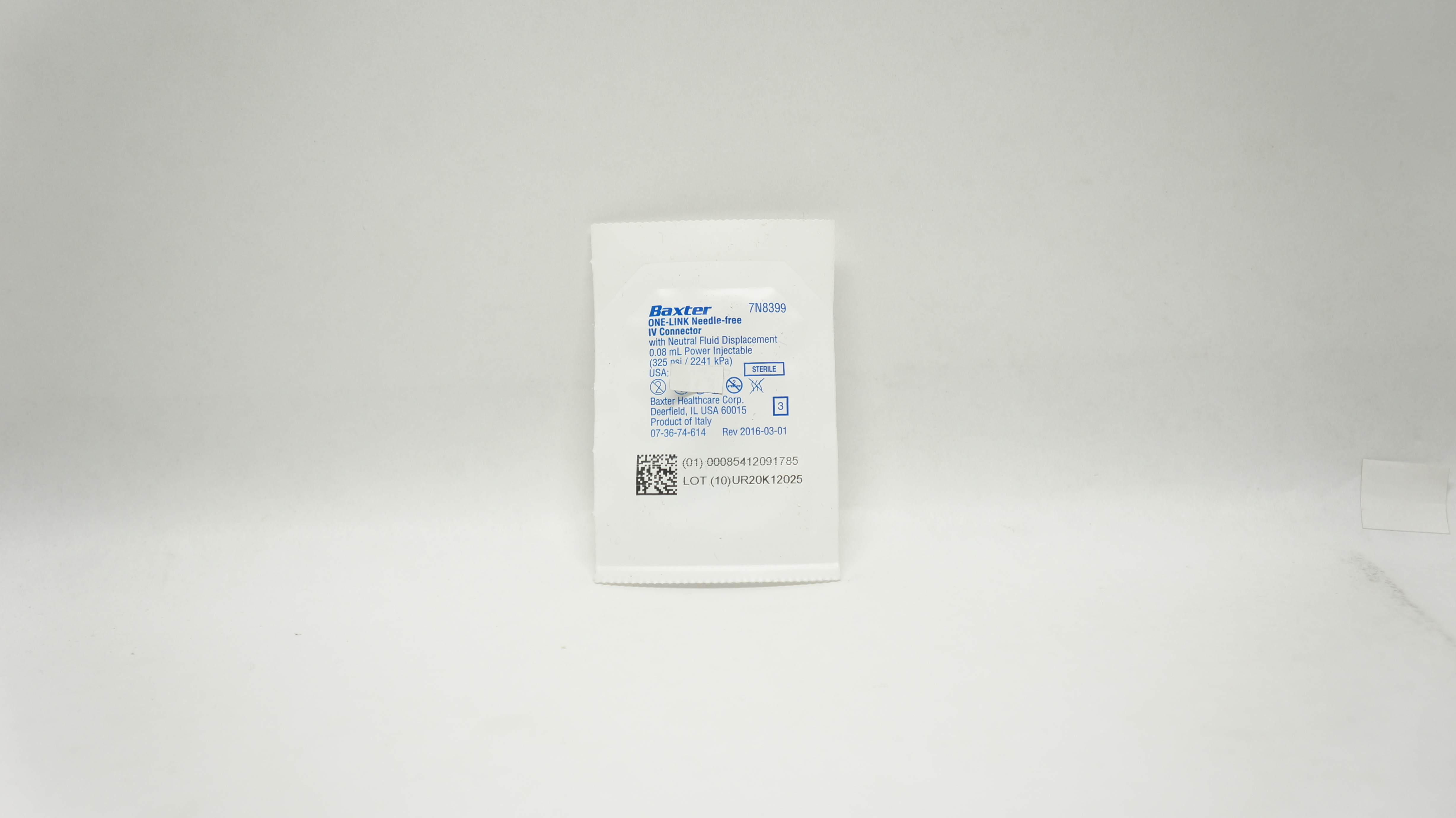 Baxter 7N8399 One-Link Ndle-Free IV Connector 0.08mL Power Injectable