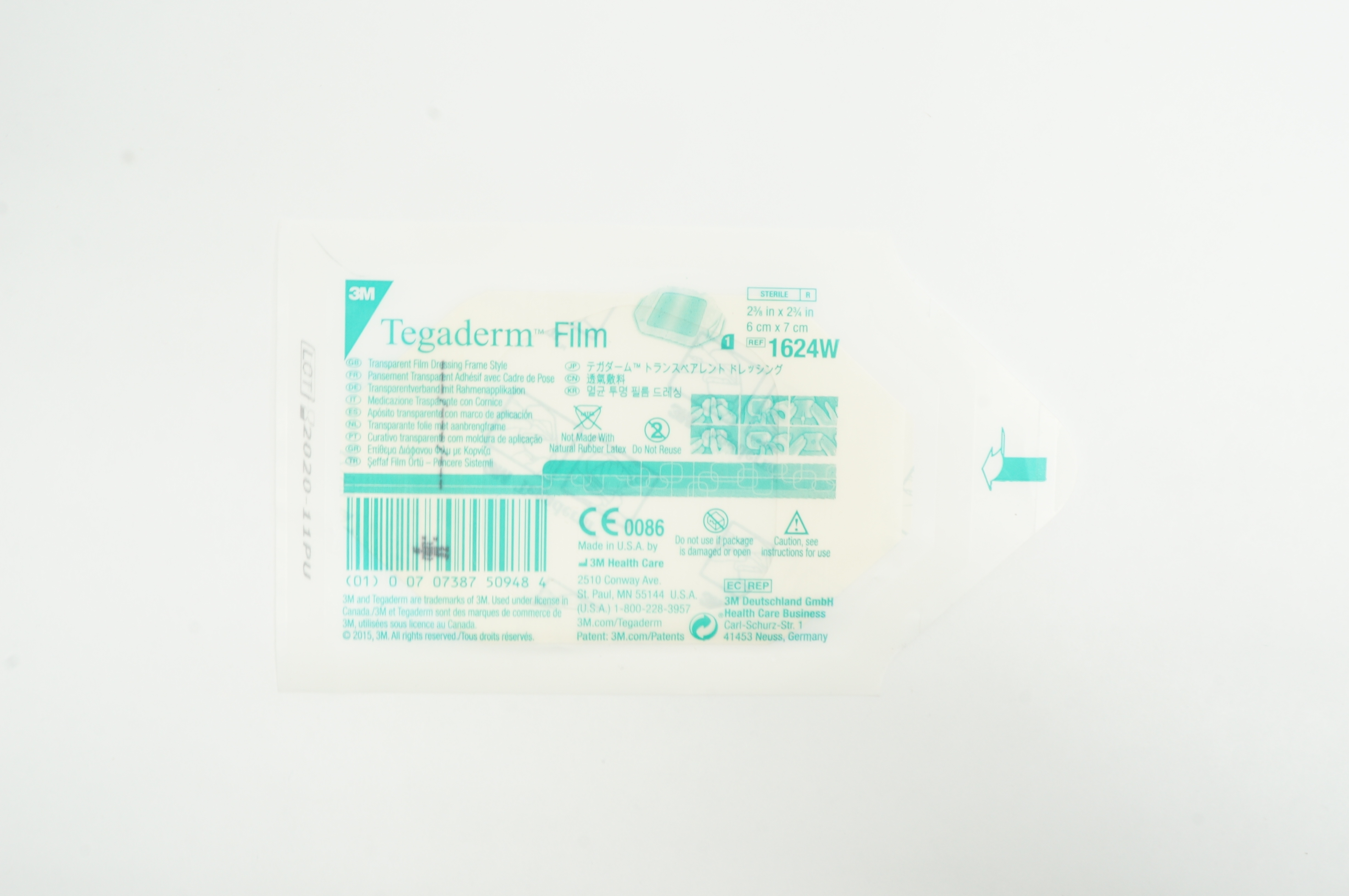 3M 1624W Tegaderm Transparent Film Dressing Frame Style 2-3/8in x 2-3 ...