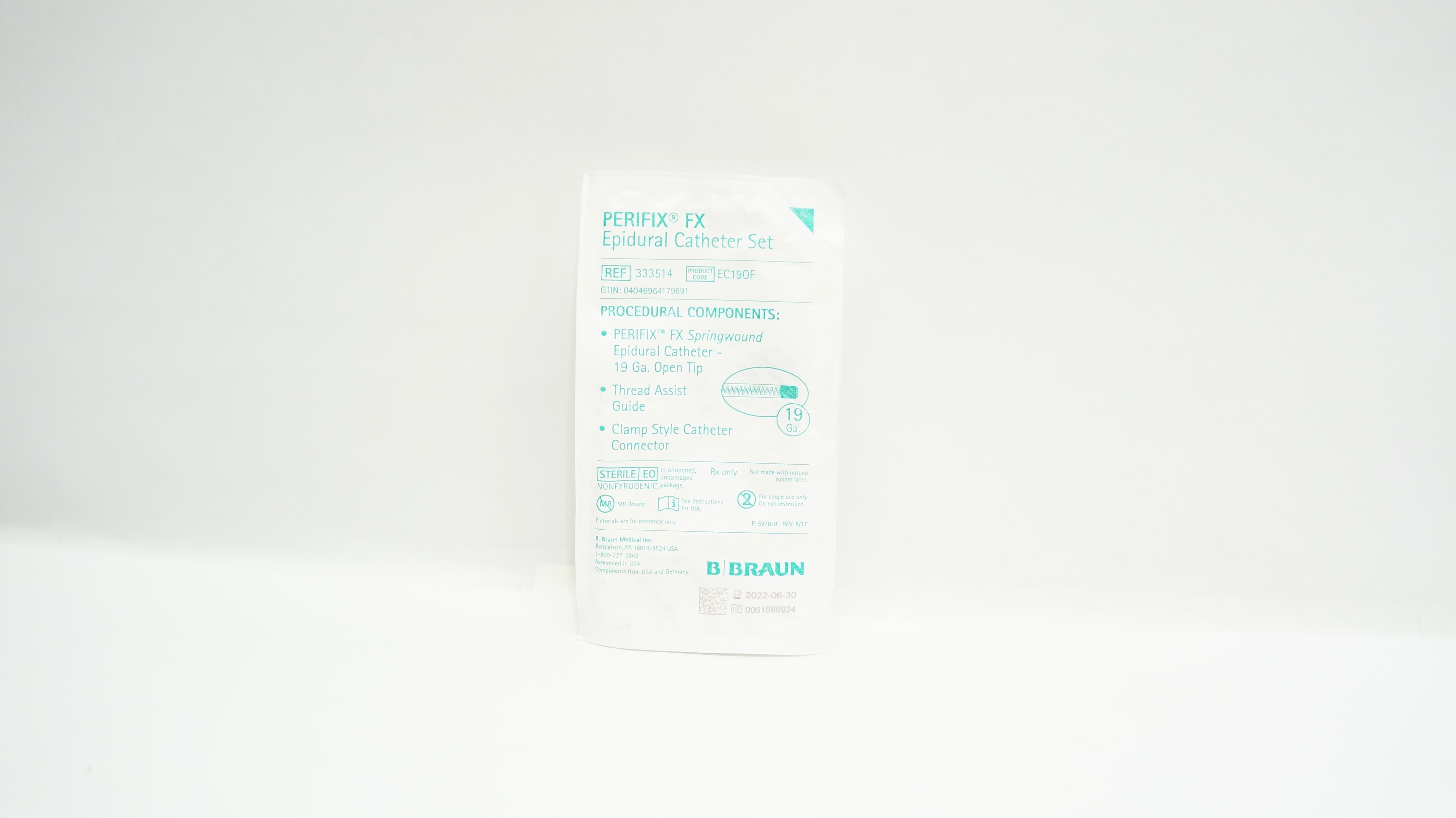 Braun 333514 Perifix FX Epidural Cath. Set 19 Ga. (x)