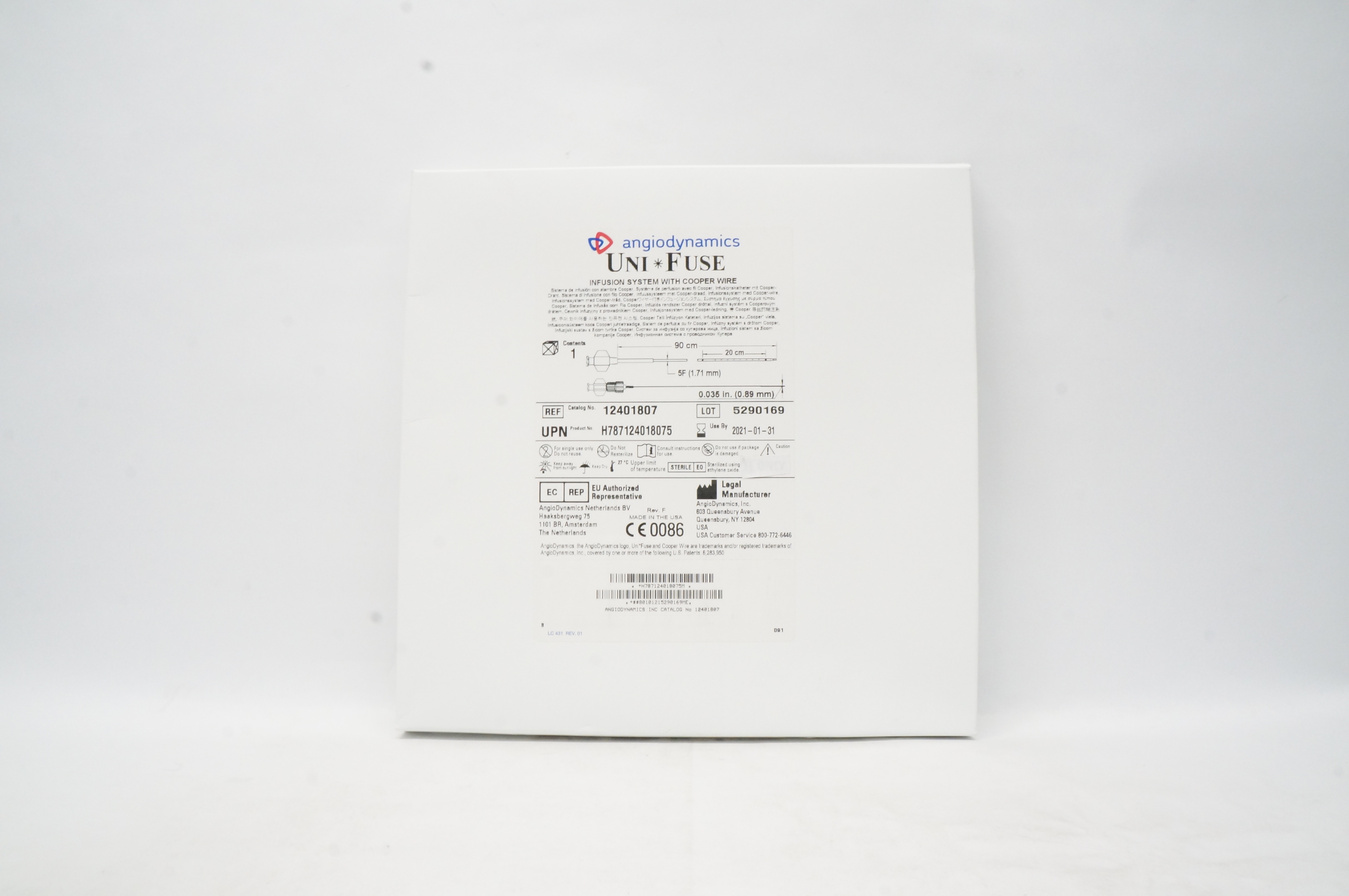 Angiodynamics 12401807 UniFuse Infusion System 5F x 90cm x 20cm (x)