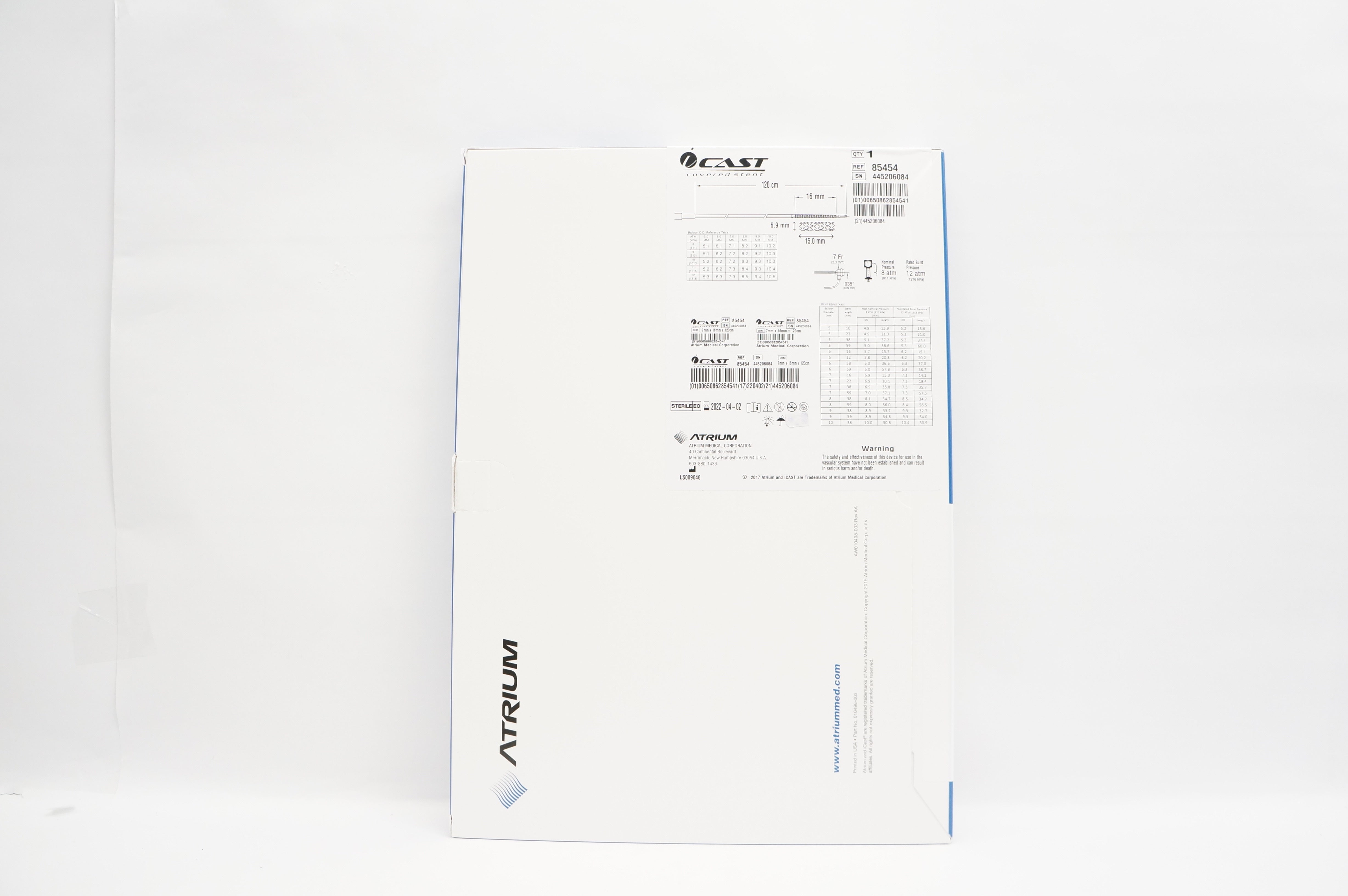 Atrium 85454 iCast Balloon Expandable PTFE Covered Stnt 7mm x 16mm x ...