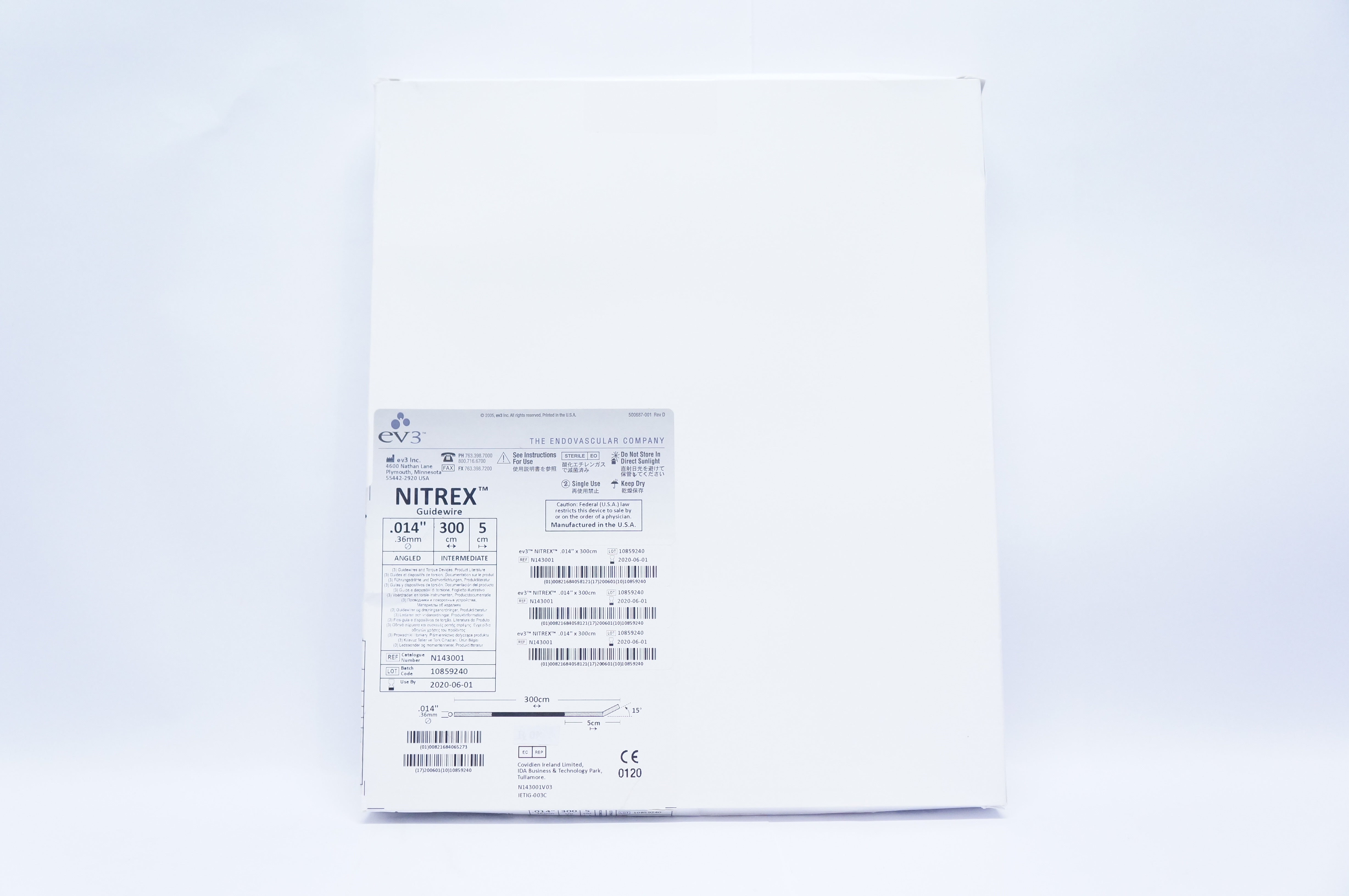 Ev3 N143001 Nitrex Guidewires and Torque Devices .36mm x 300 x 5cm (x ...