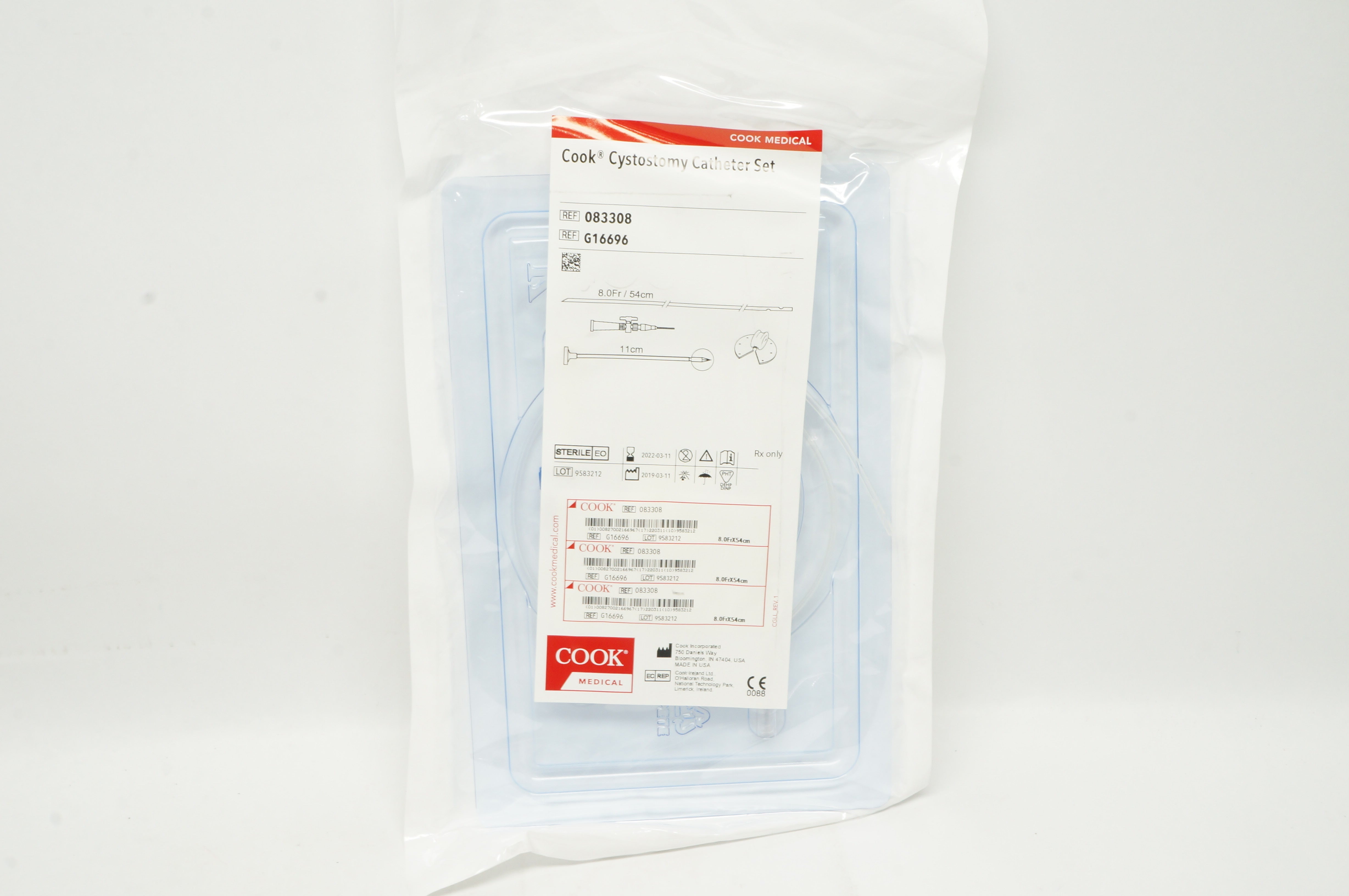 Cook Medical G16696 Cystostomy Cath. Set 8.0Fr/54cm x 11cm (x)