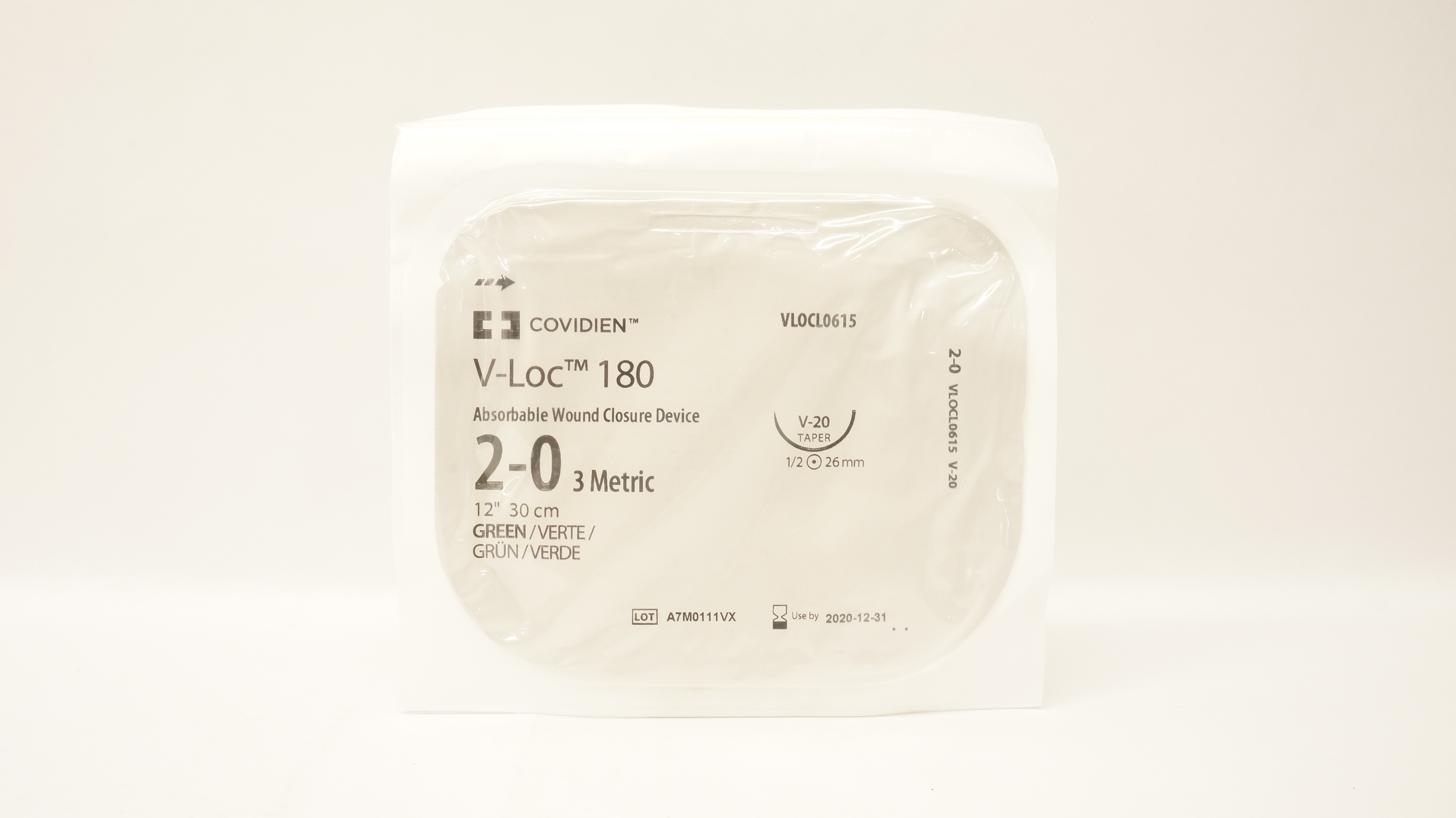 Covidien VLOCL0615 2-0 V-Loc 180, V-20, 1/2 26mm, 12inch (x)