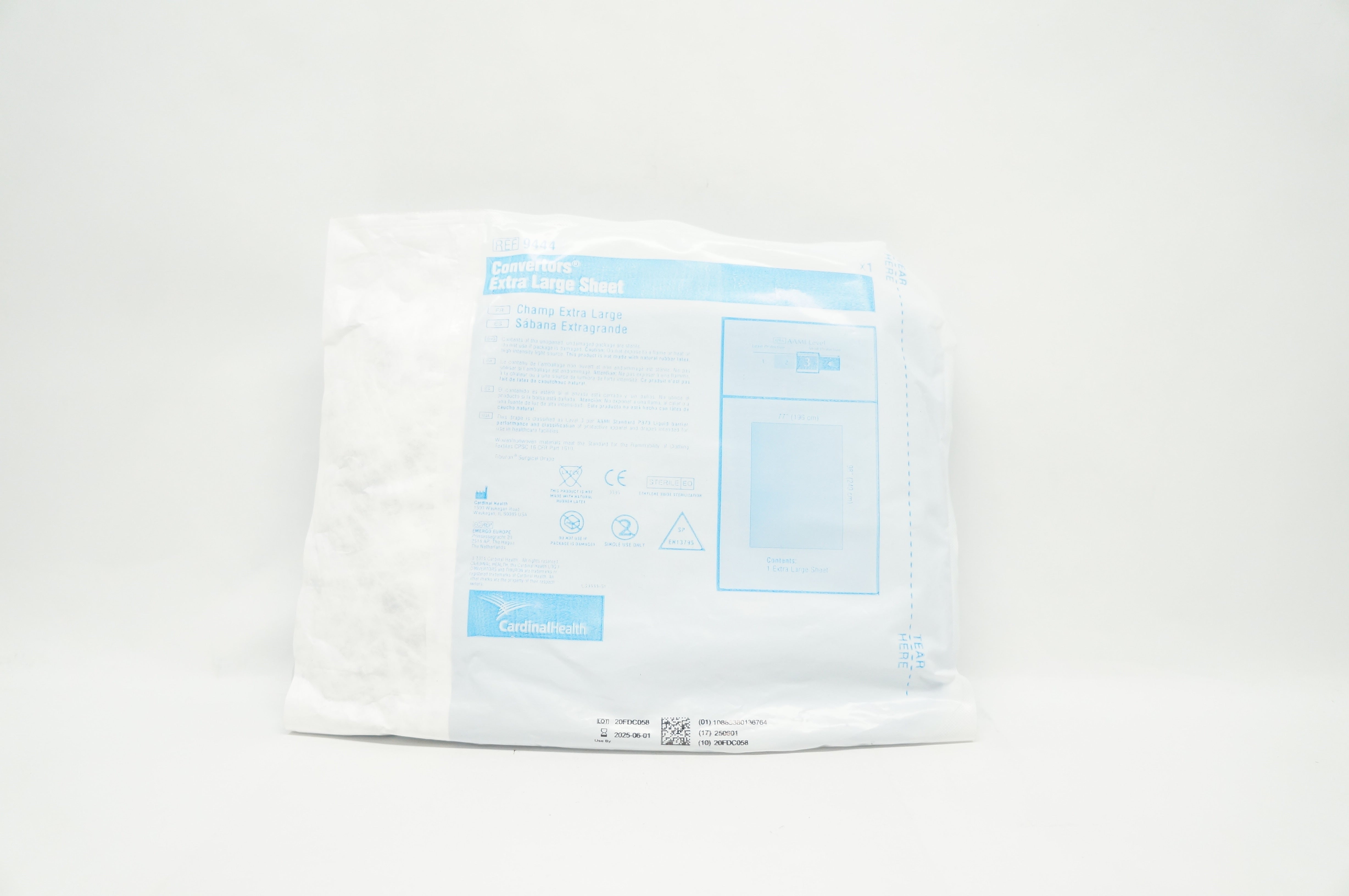 Cardinal Health 9444 Convertors Extra Large Sheet