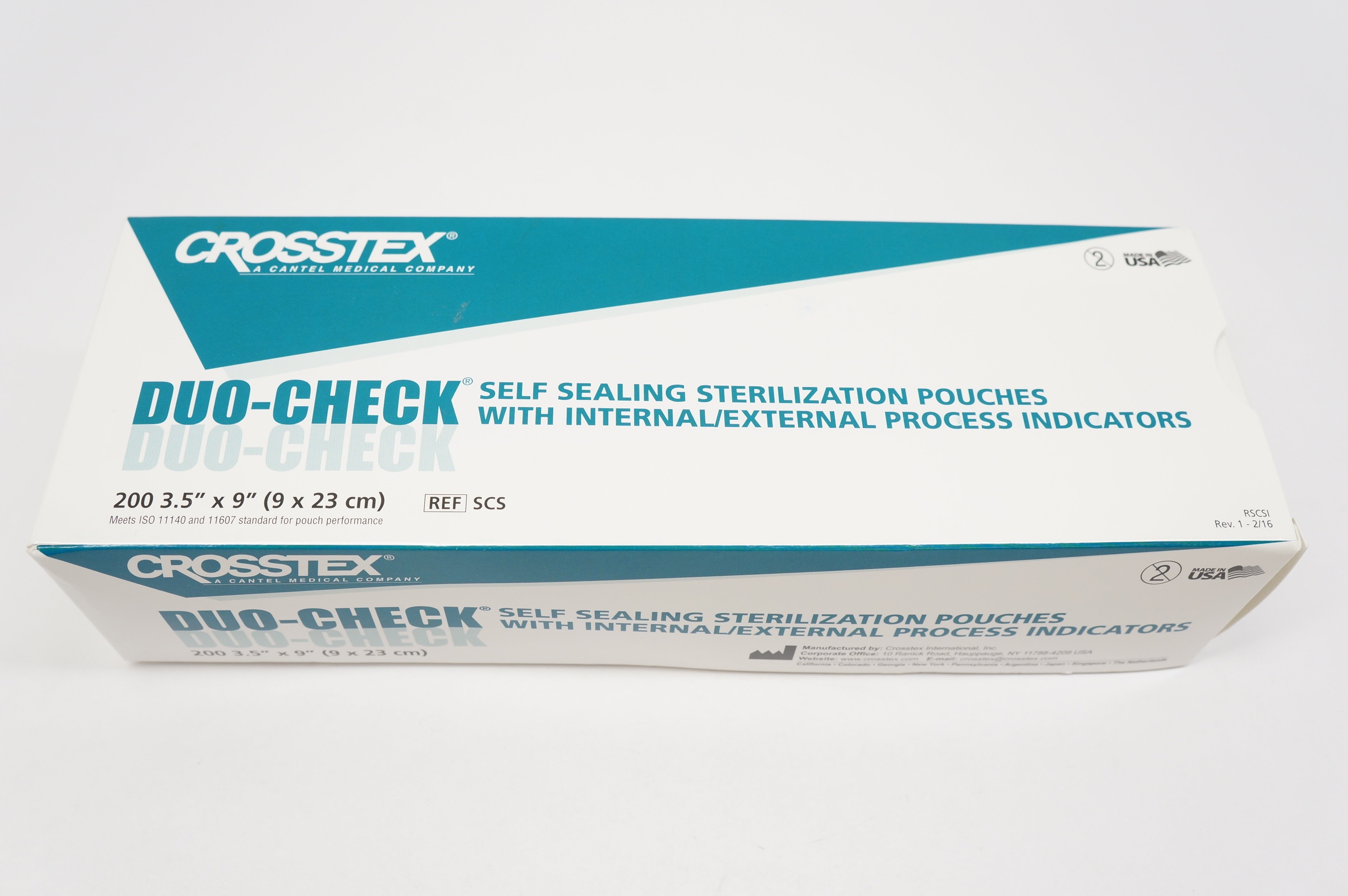 Crosstex SCS DUO-CHECK Self Sealing Sterilization 3.5inch x 9inch