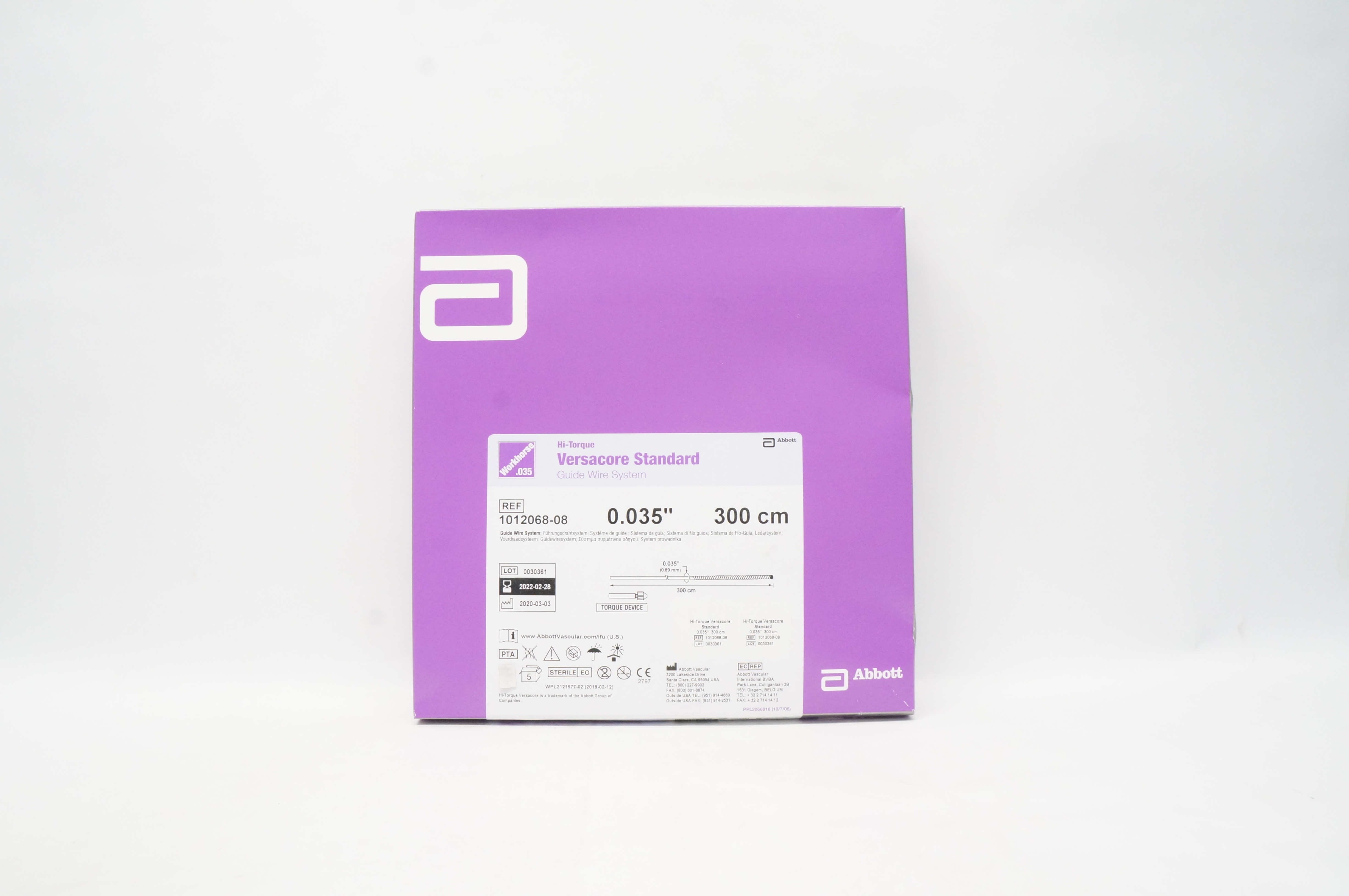 Abbott 1012068-08 Hi-Torque Versacore Standard Guide Wire System 0 ...