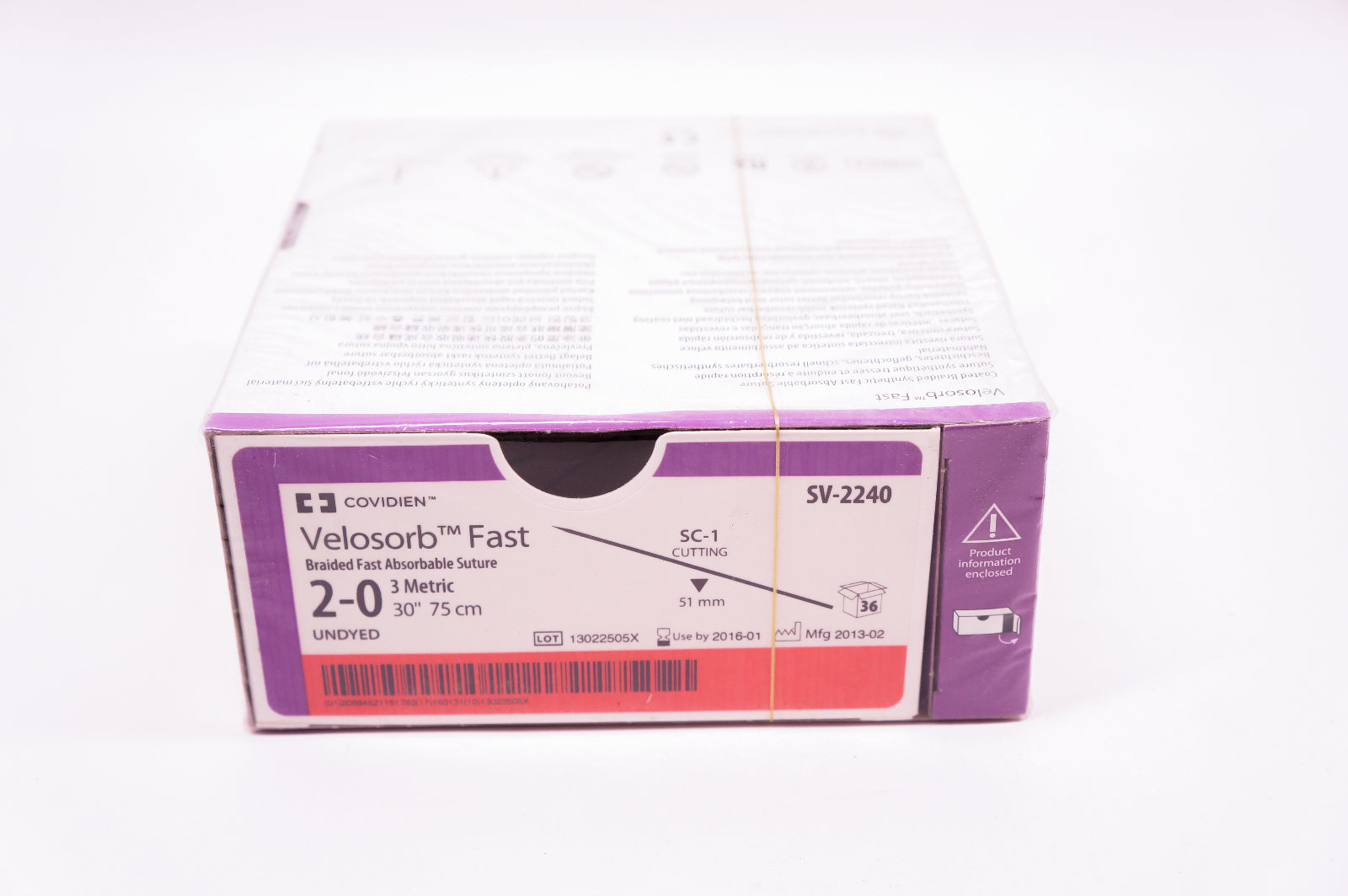 Covidien SV-2240 2-0 Velosorb Fast, SC-1 Cutting, 51mm (x) - Box of 36