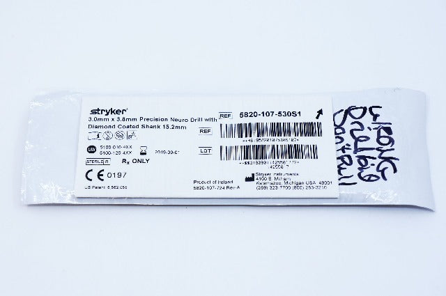 Stryker 5820-107-530S1 Precision Neuro Drill with Diamond Coated Shank ...