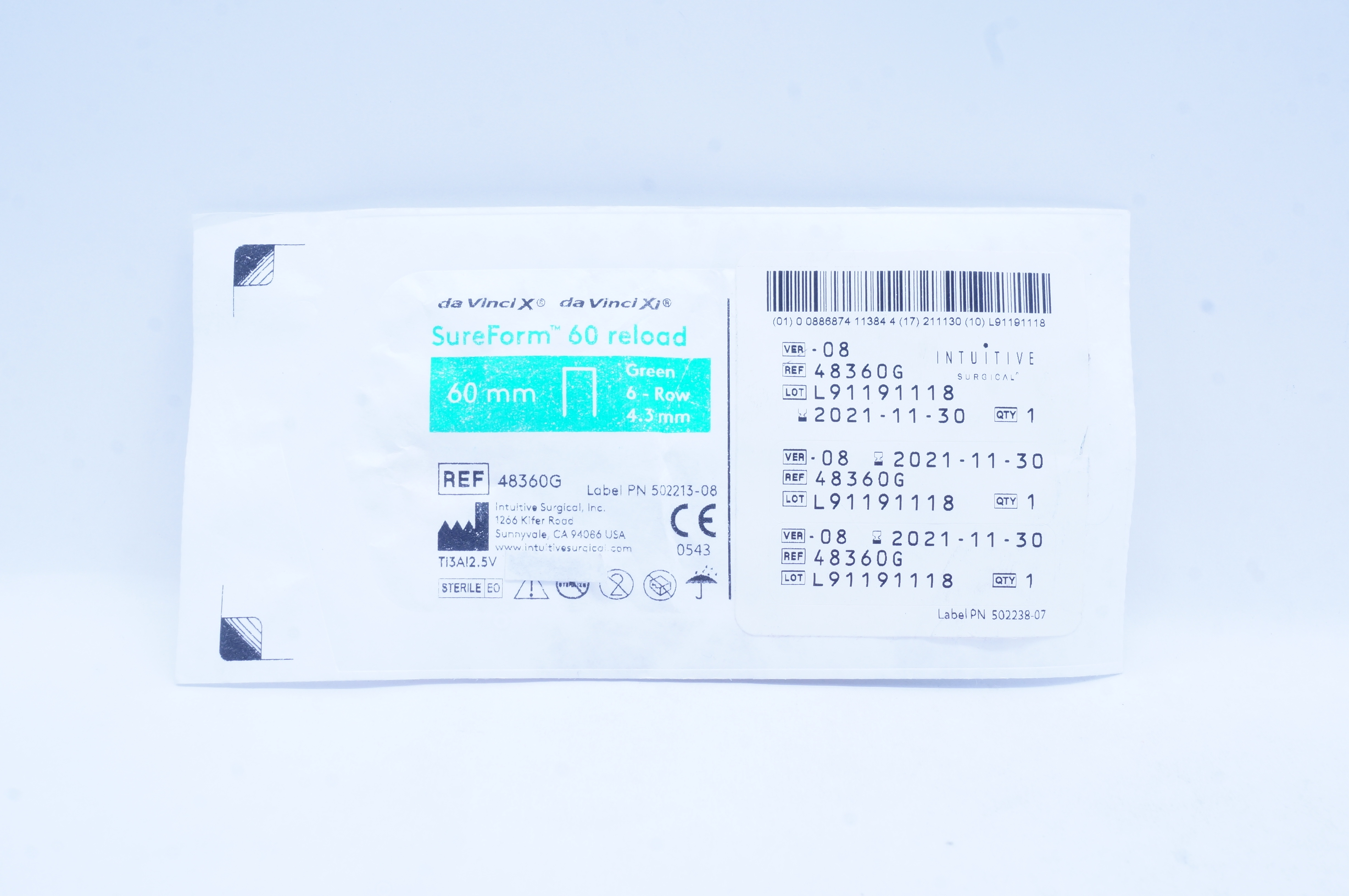 Intuitive 48360G da Vinci X, Xi SureForm Stapler 60mm Reload 6-Row ...