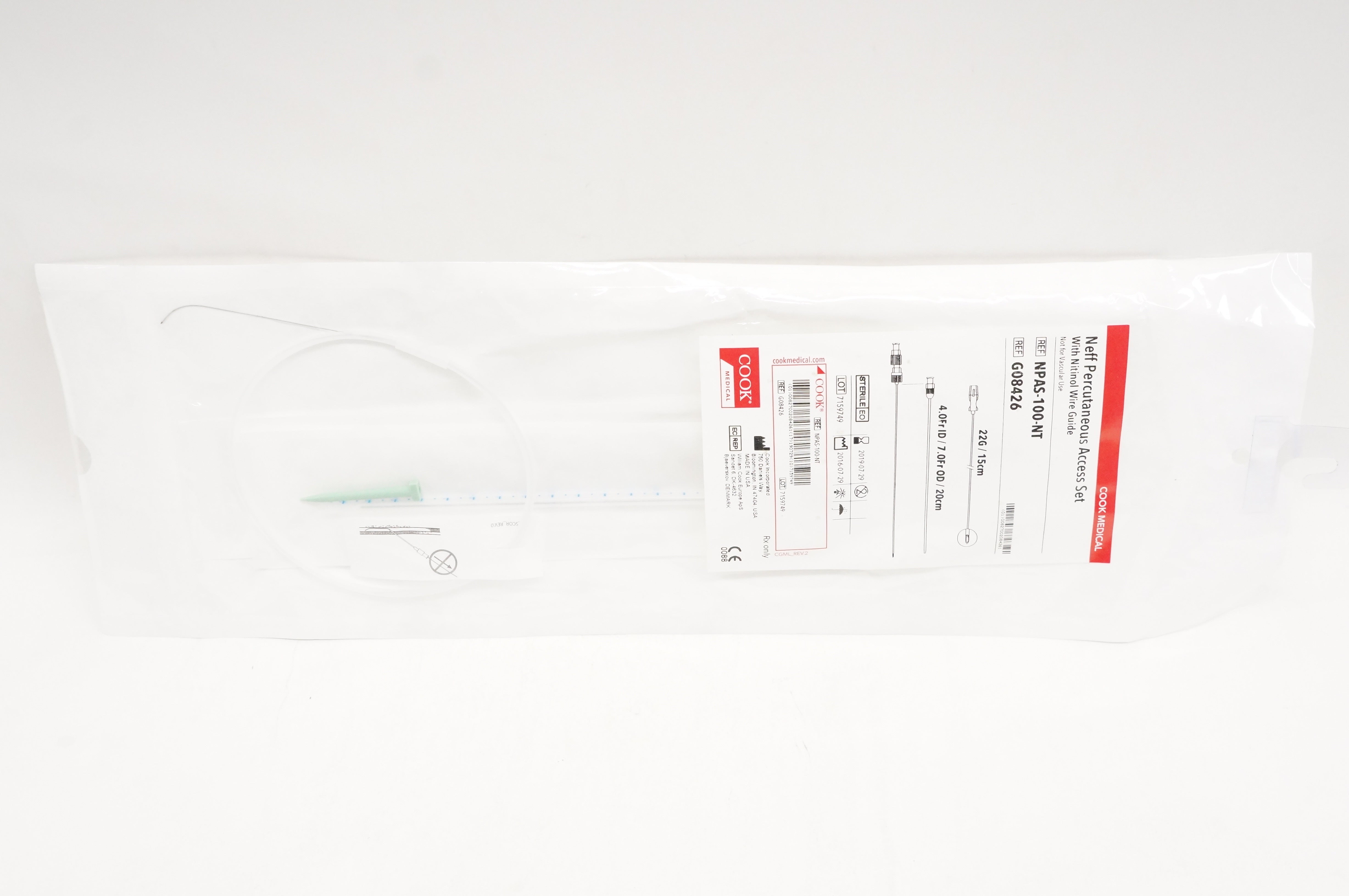 Cook Medical G08426 Neff Percutaneous Access Set W/Nitinol Wire Guide (x)