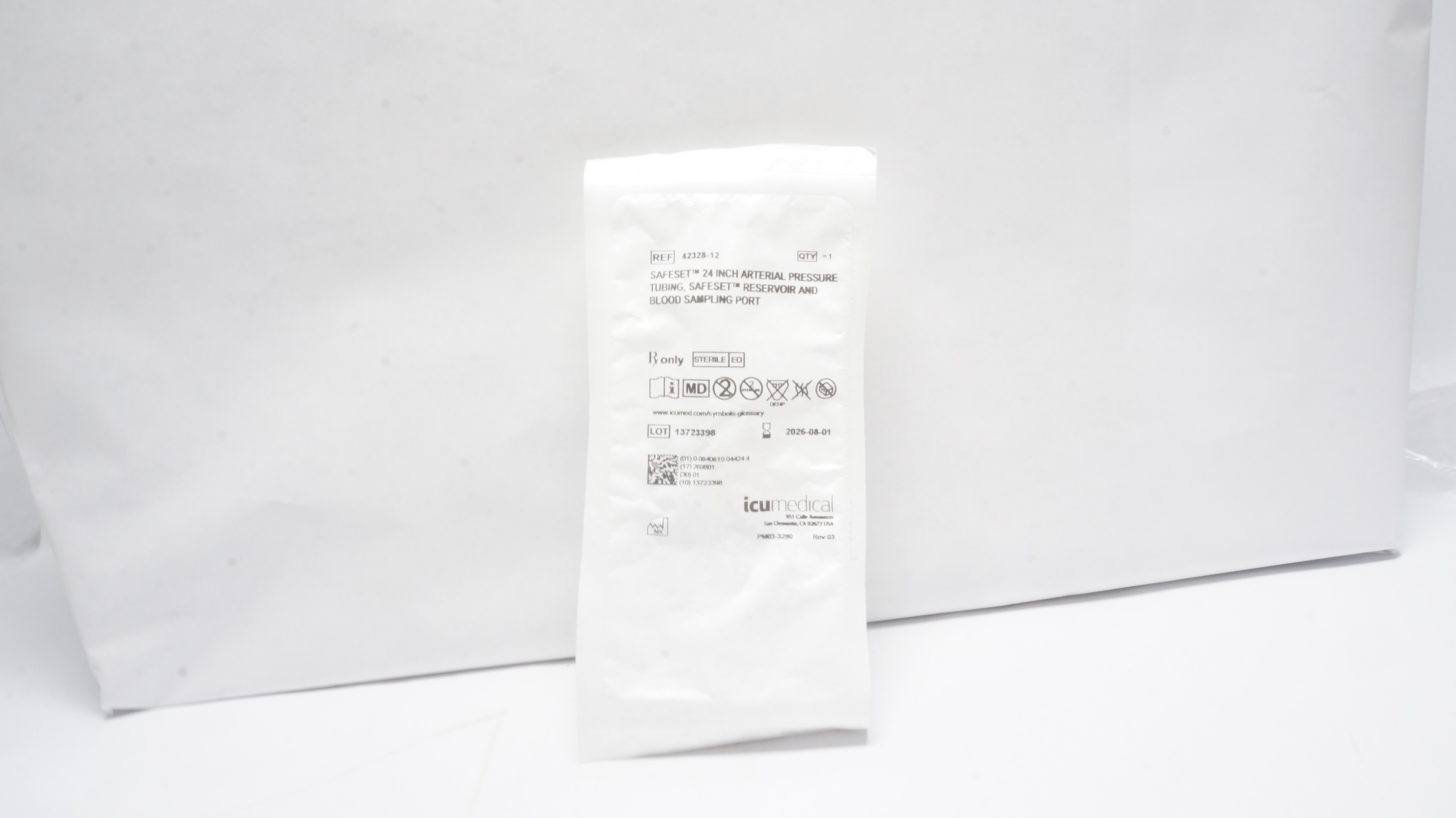 ICU Medical 42328-12 SAFESET 24in. Arterial Pressure Tubing, Blood ...