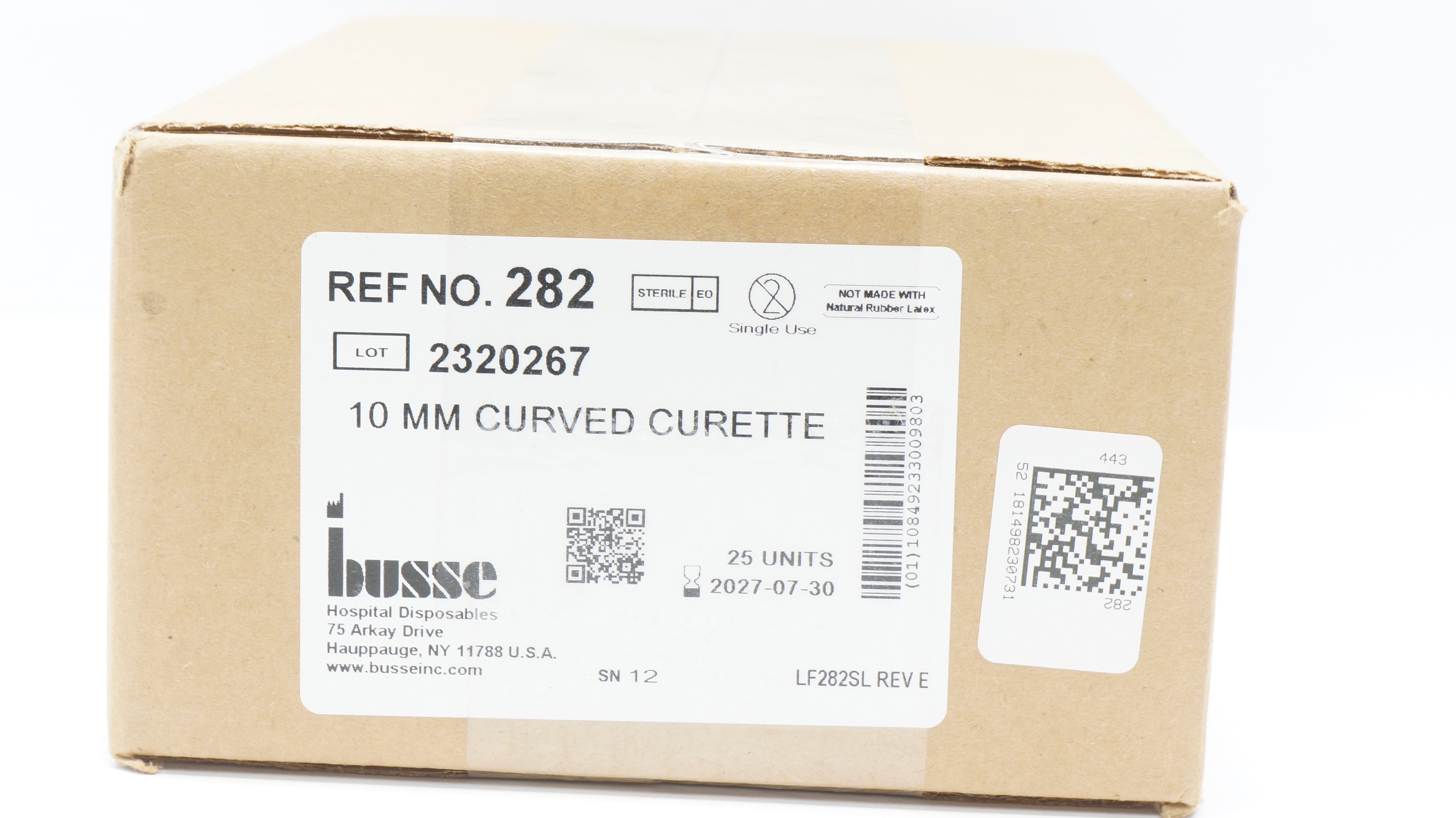 Busse 282 Vacuum Curette 10mm Curved - Case of 25