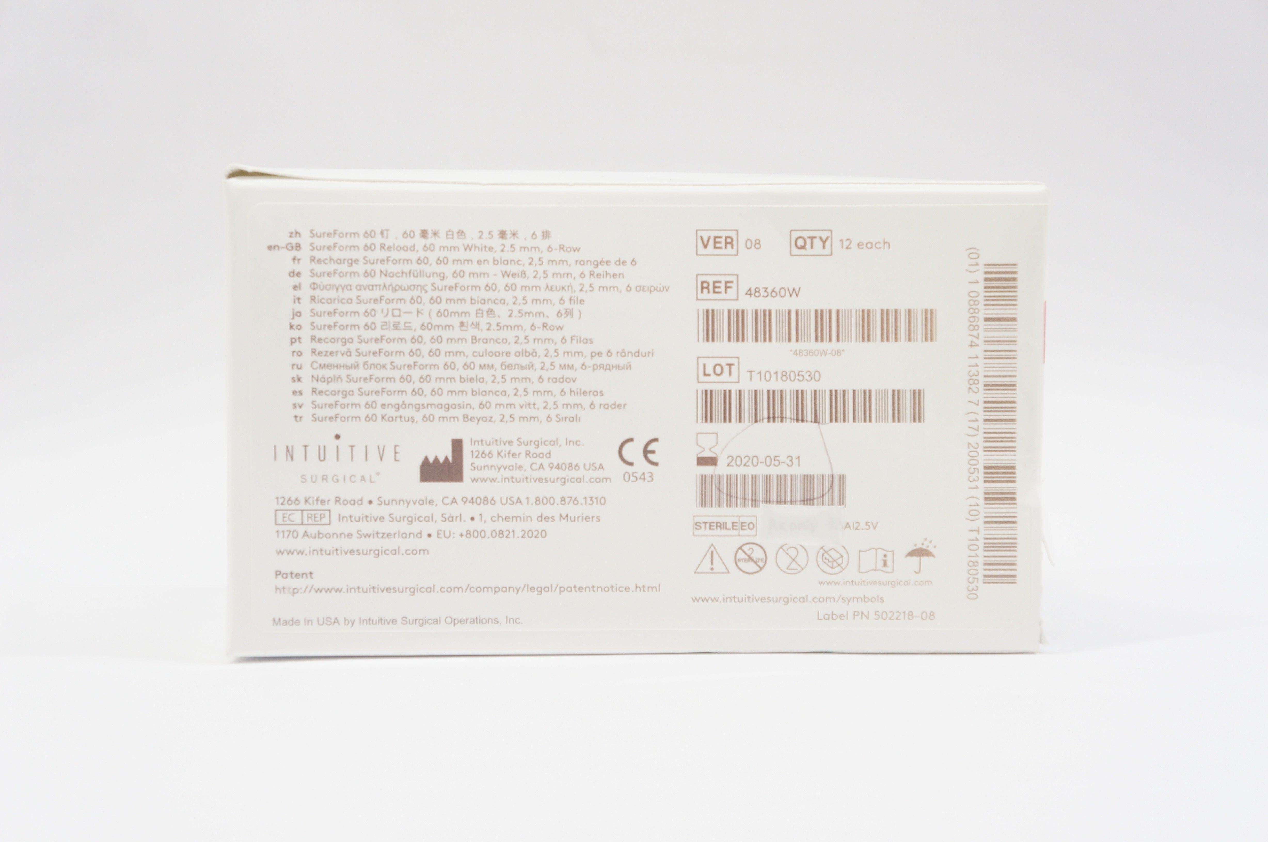 Intuitive Surgical 48360W Da Vinci SureForm 60 Reload White 60mm (x ...