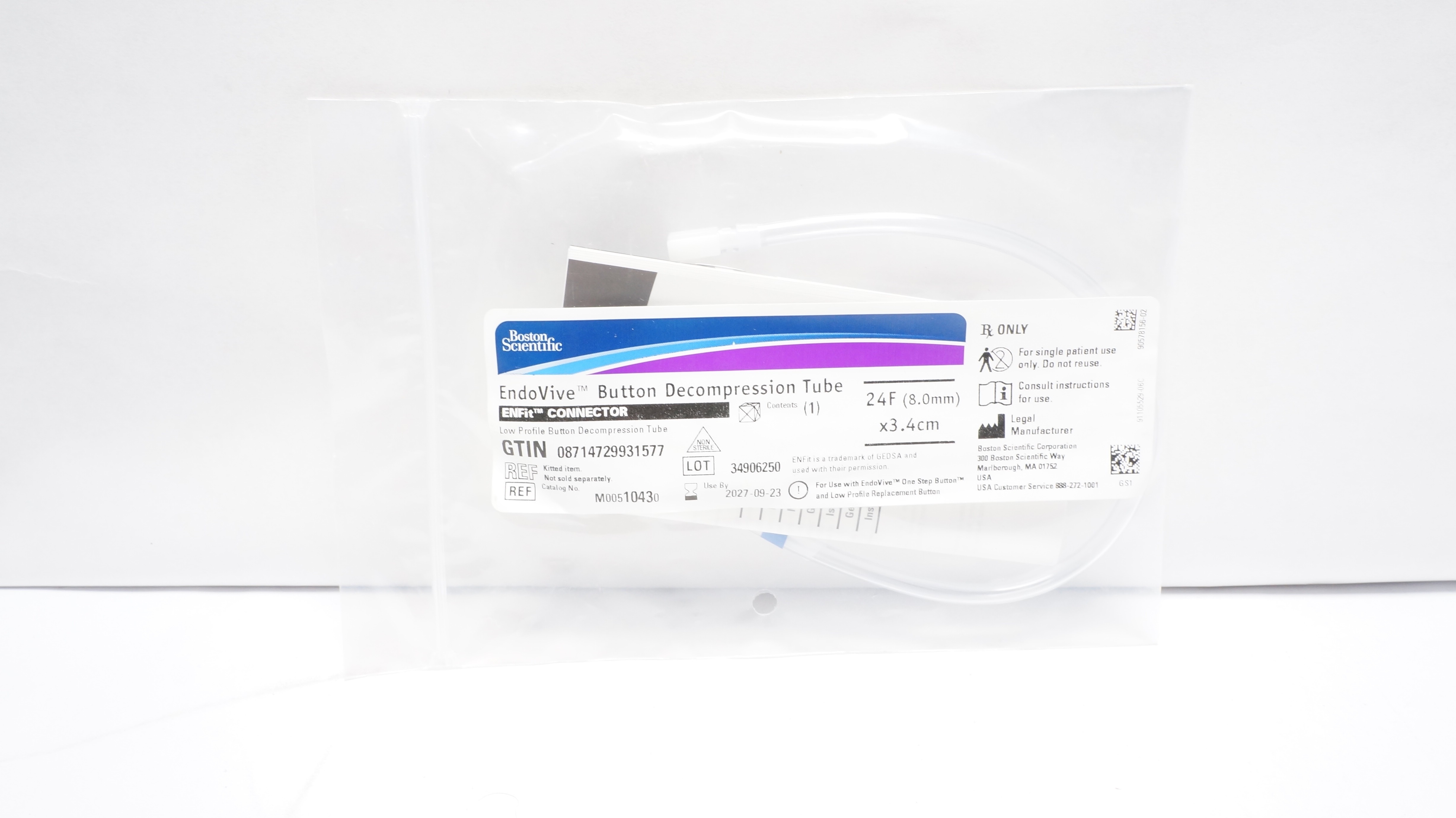 Boston Scientific M00510430 EndoVive Button Decompression Tube ENFit ...