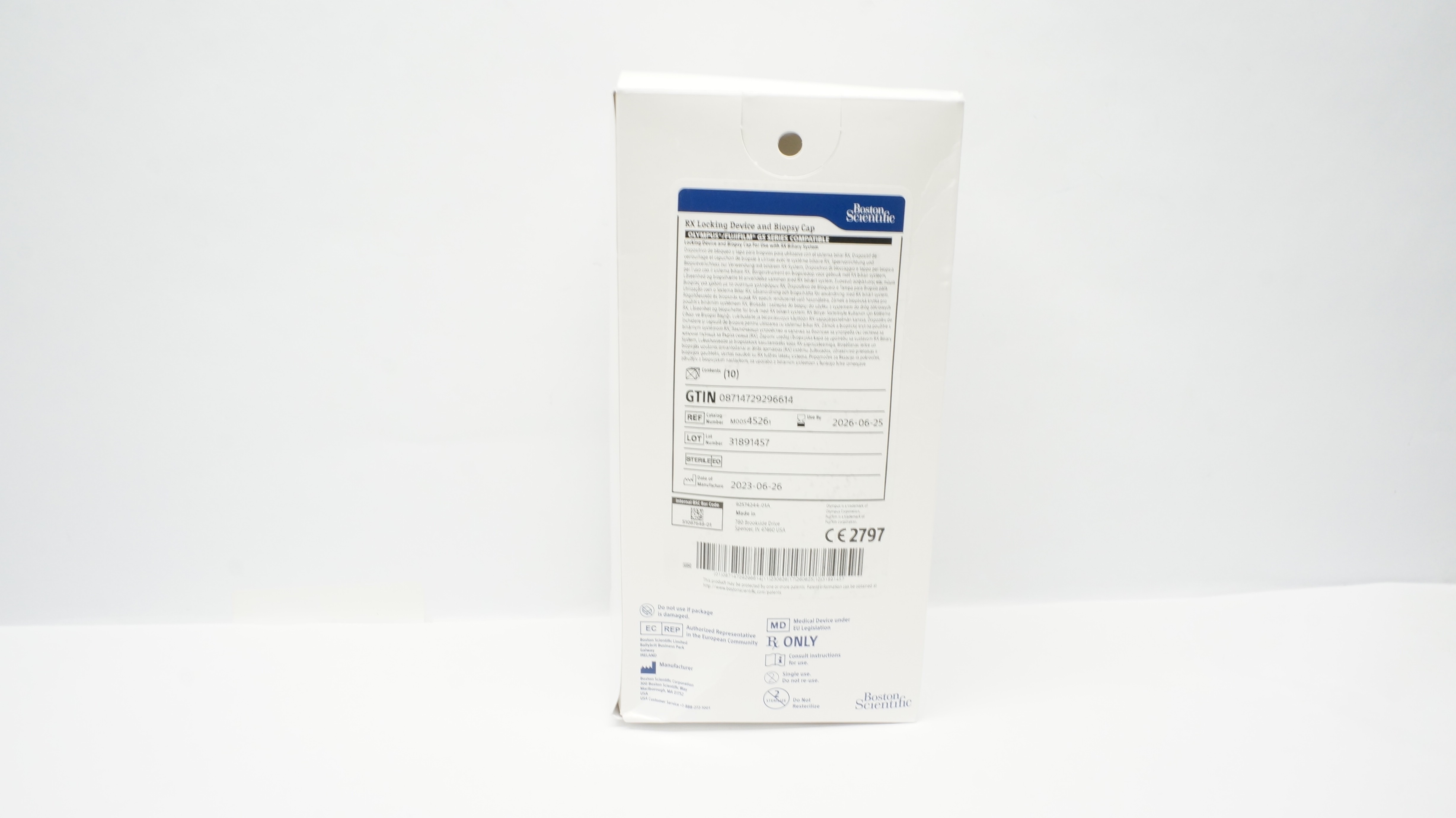 Boston Scientific M00545261 RX Locking Device & Biopsy Cap - Box of 10