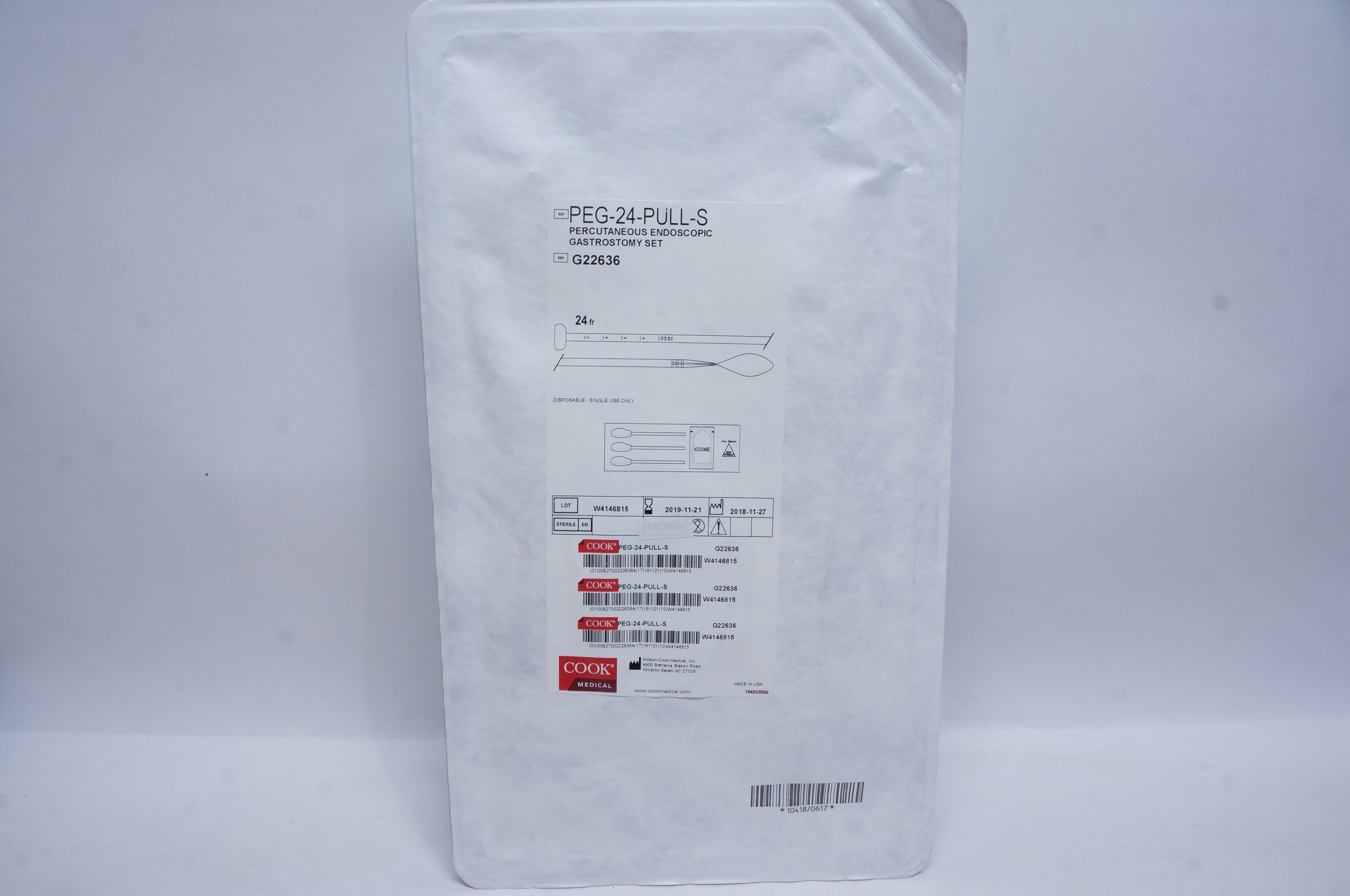 Cook Medical G22636 Percutaneous Endoscopic Gastrostomy Set 24Fr. (x)